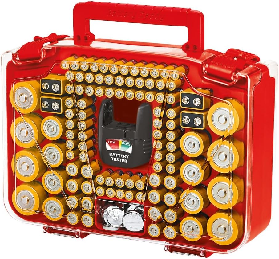 Amazon.com: Ontel Battery Daddy Smart - Battery Organizer Storage Case ...