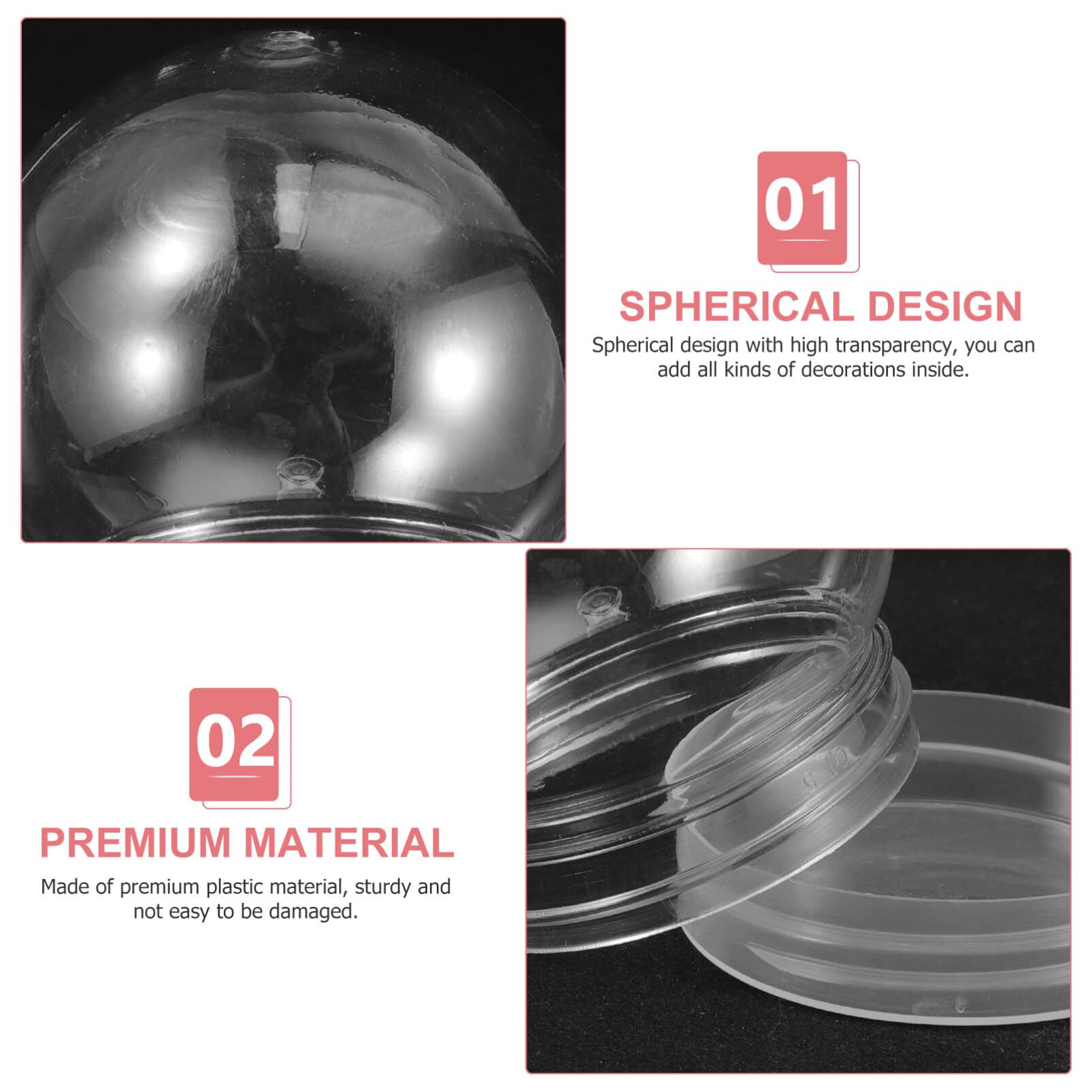 Snapklik.com : BESPORTBLE 10 Pcs 2.8 Inch Christmas DIY Clear Plastic ...