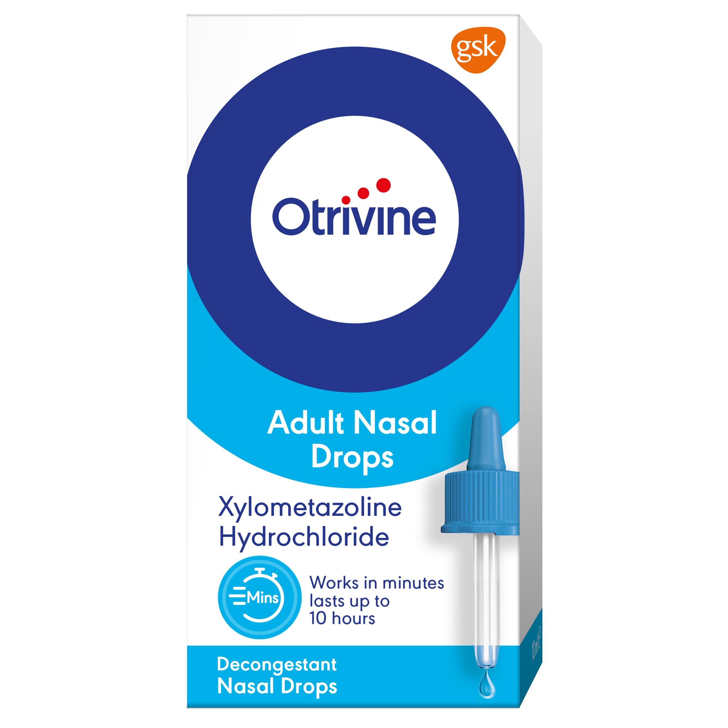 Otrivine Decongestant Adult Nasal Drops for Blocked Nose Relief in Cold ...