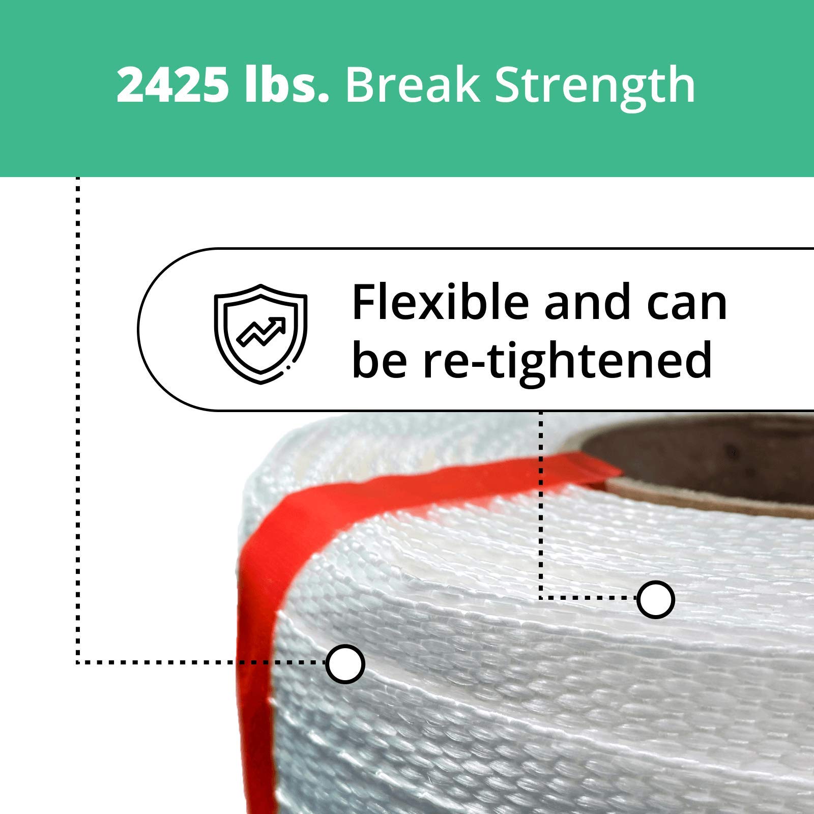 IDL Packaging - CW.34.M-1 Flat Rope 3/4" x 250' HD Woven Cord Strapping ...