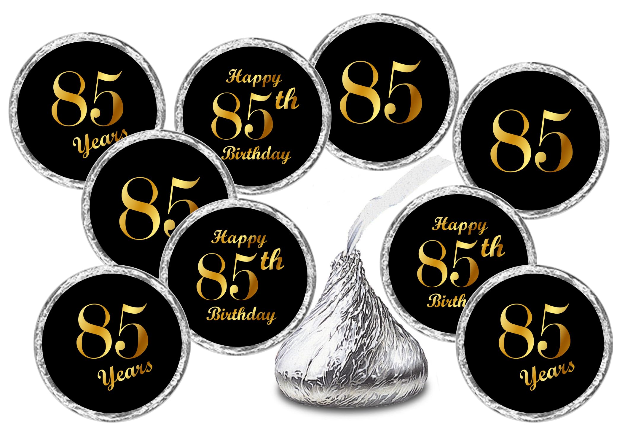 Amazon.com: 85th Birthday Black Kisses Stickers, (Set of 216) Chocolate ...