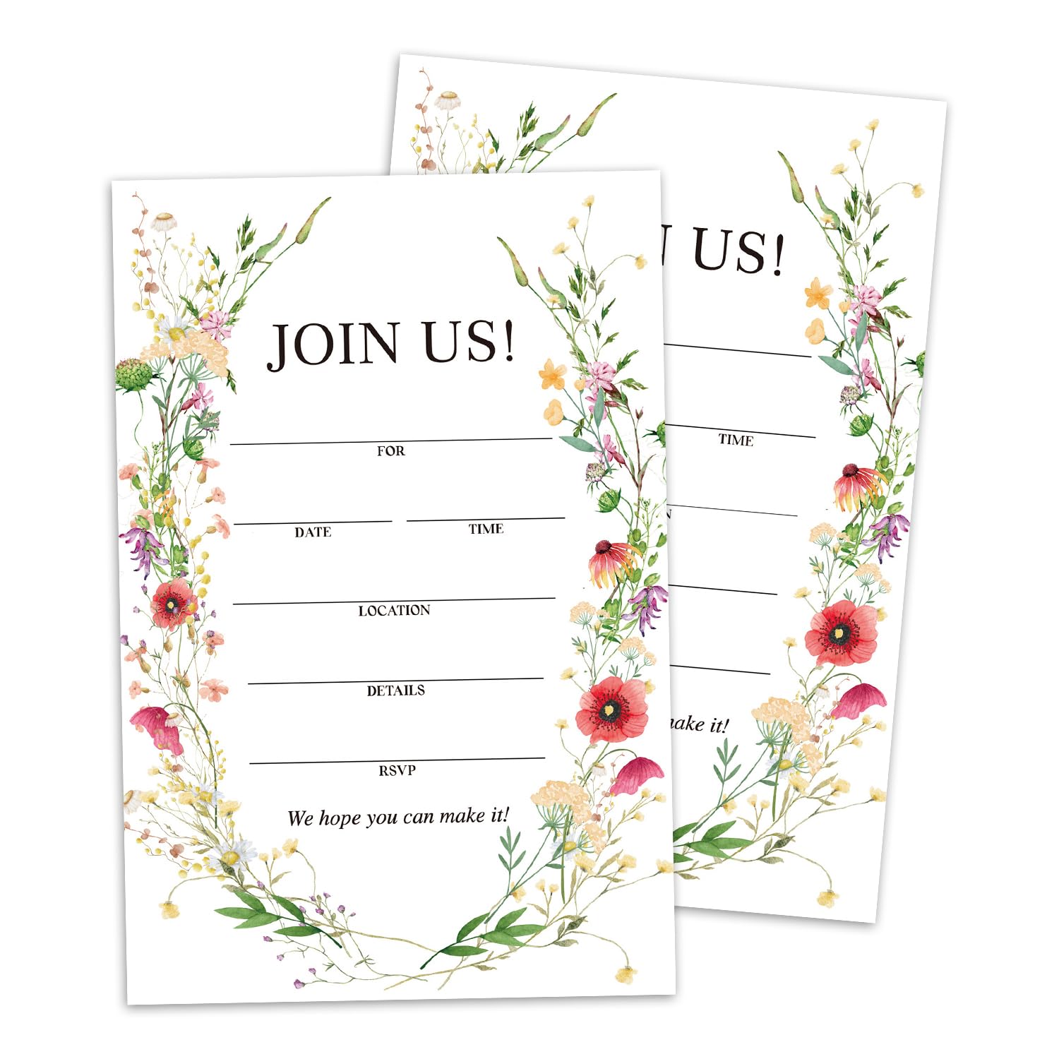 Amazon.com : Set of 25 All Occasion Wildflower Invitations with ...