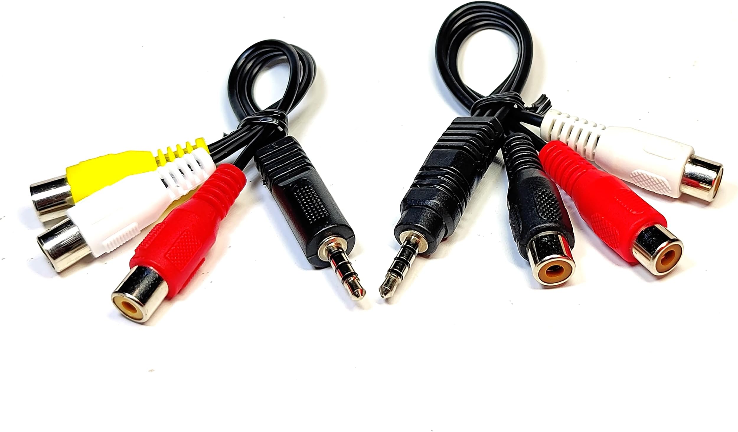 ULTRABYTES 3.5Mm Female To Rca Yellow-White-Red Video Cable, 18Mm ...