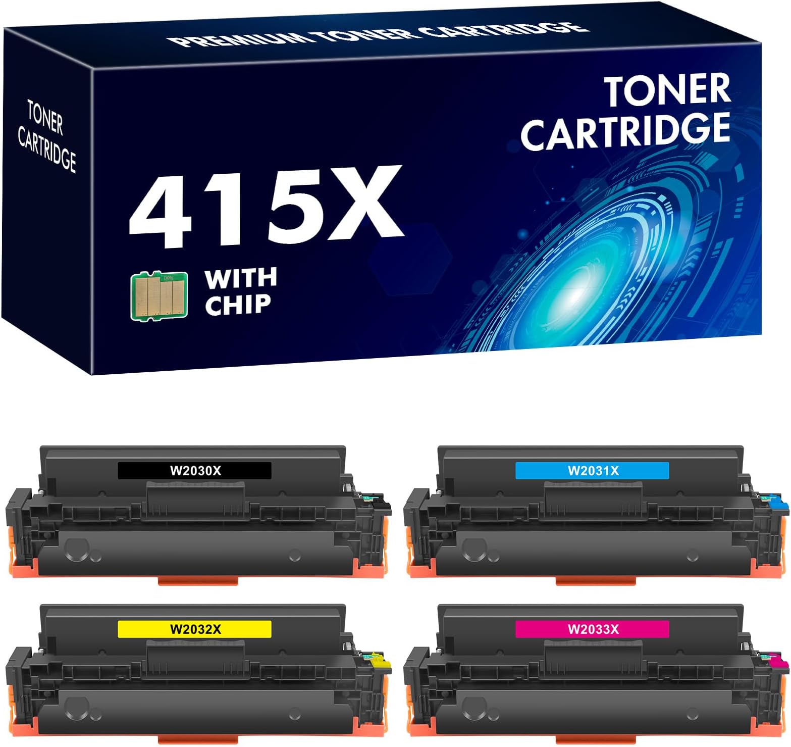 Mit Chip 415A 415X Tonerkartusche Kompatibel für HP 415A 415X W2030A ...