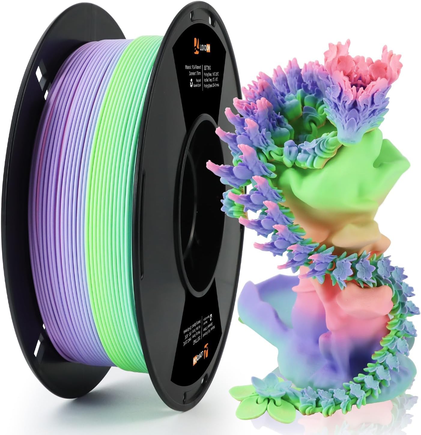 Amazon.com: 3DHoJor Dual Color Matte PLA 3D Printer Filament 1.75mm 2 ...