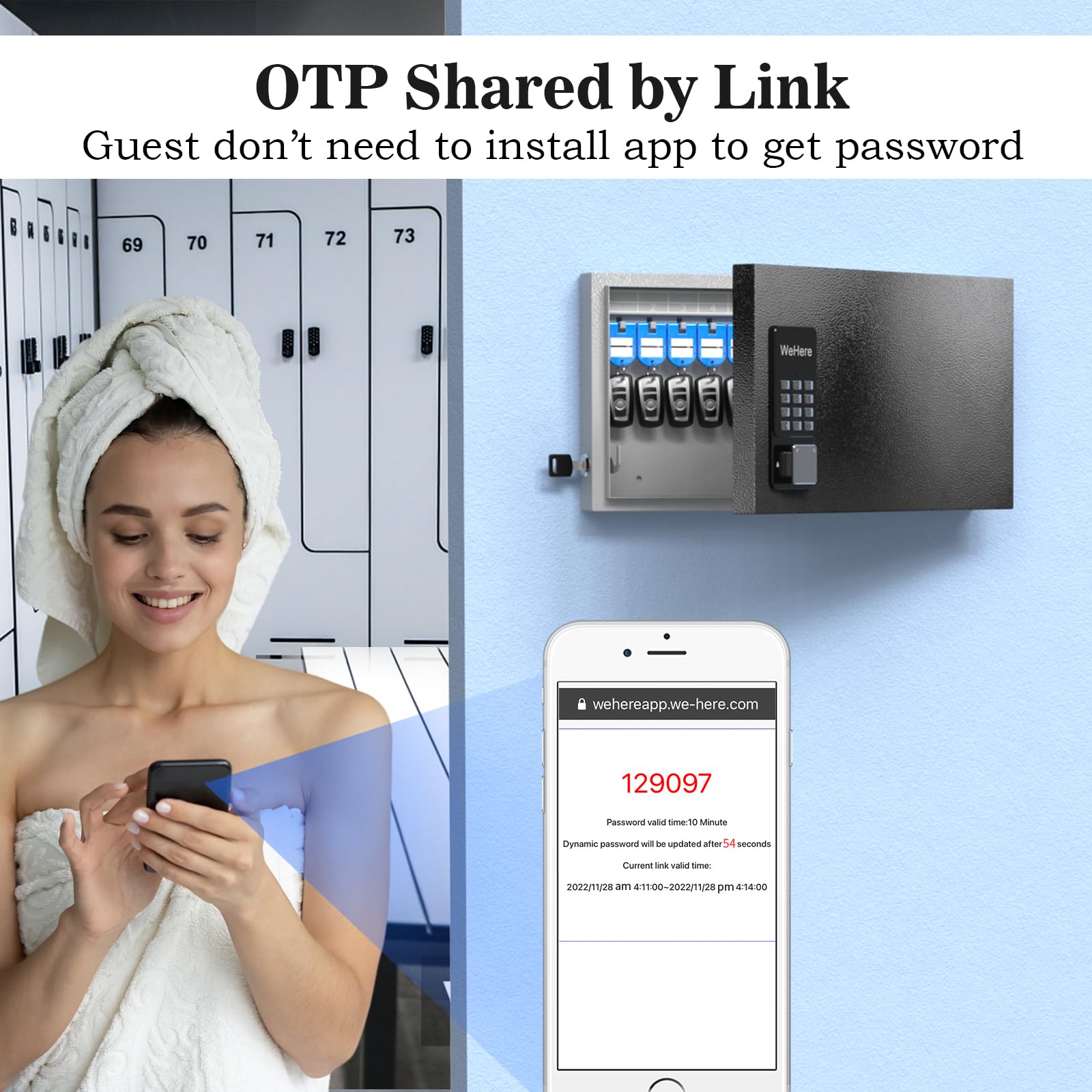 Snapklik.com : 24 Key Cabinet Organizer,Metal Key Lock Box Wall Mount ...