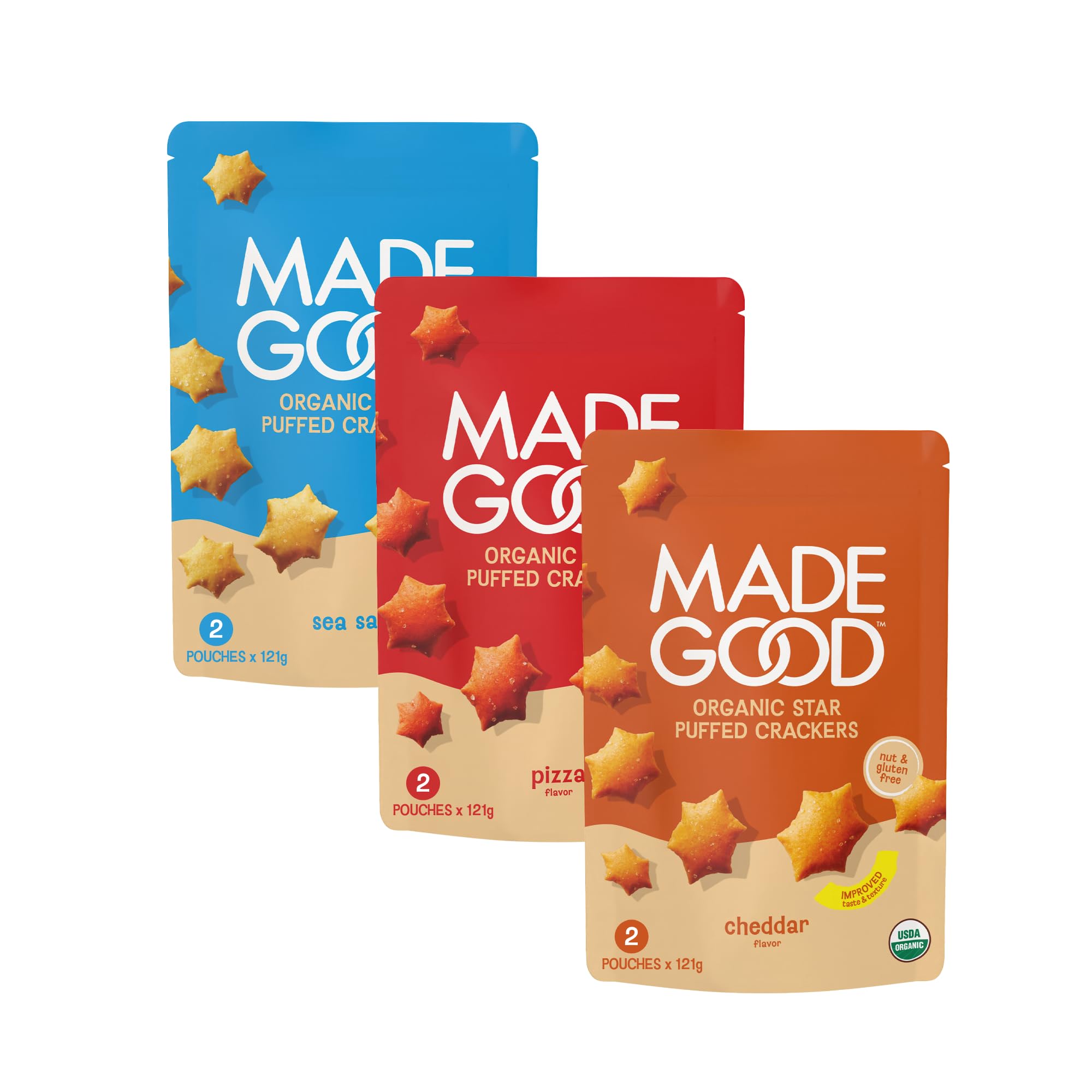 Snapklik.com : MadeGood Star Puffed Crackers Variety Pack - Sea Salt ...