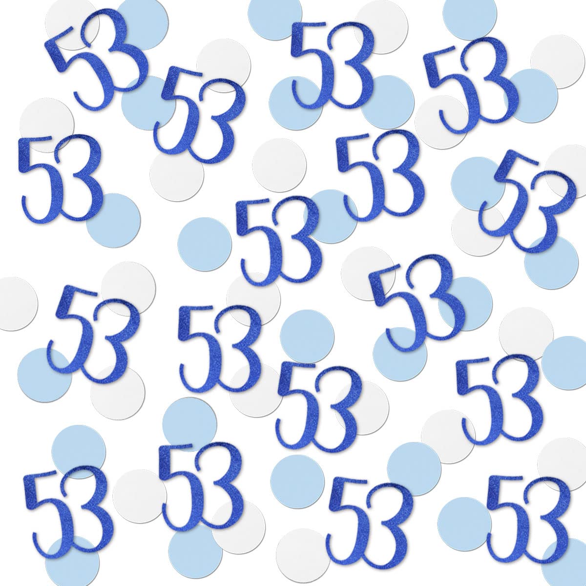 Amazon.com: Blue Glitter 53 Confetti, 53rd Birthday Number Confetti ...
