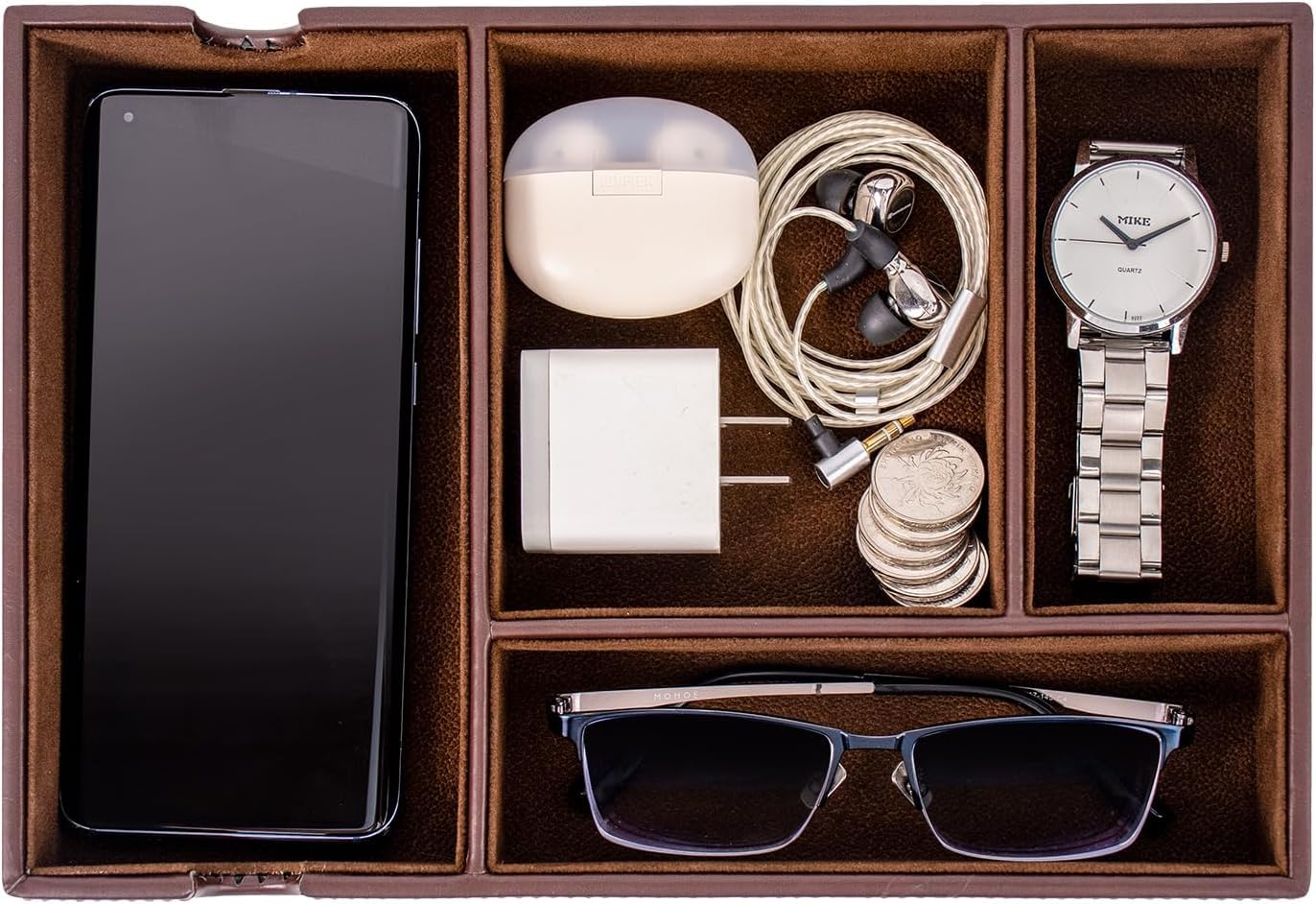 Amazon.com: Mens Valet Tray for Nightstand Bedside and Entry Table Faux ...