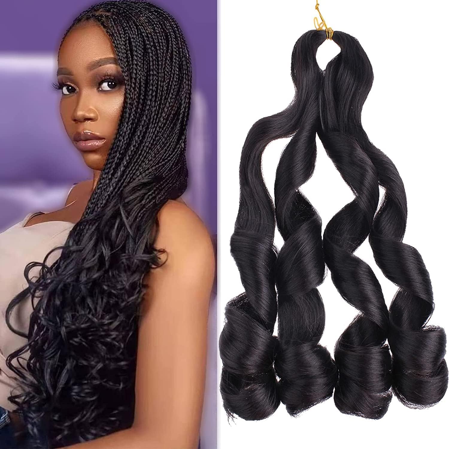 Xtrend 8 Packs French Curly Braiding Hair 22 Inch Pre Stretched Bouncy ...