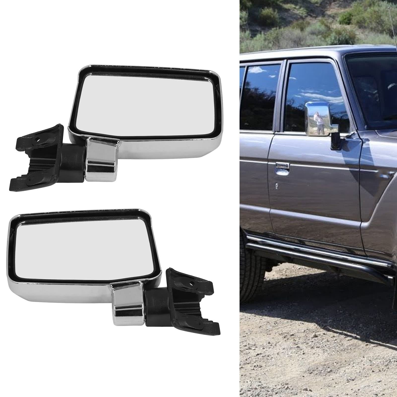 Fydun Chrome Silver Rear View Mirror Convex RearView Mirror for 60 ...