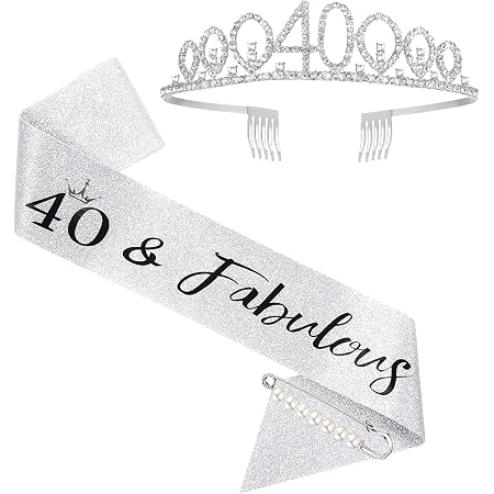 Amazon.com: 40th Birthday Sash and Tiara for Women, Rose Gold Birthday ...