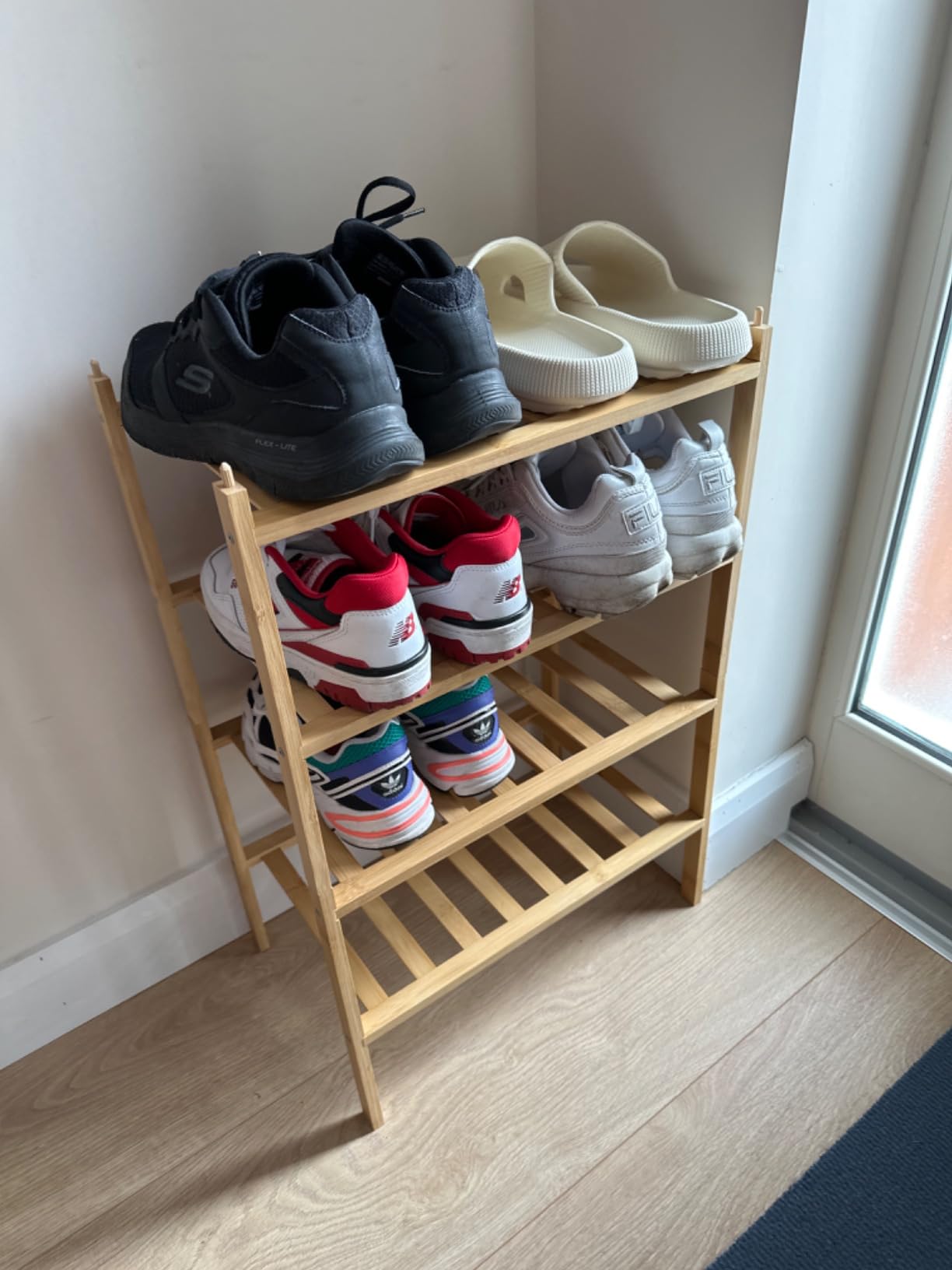 quiseolu Shoe Rack for Entryway Closet 6 Tier Narrow Shoe Rack ...