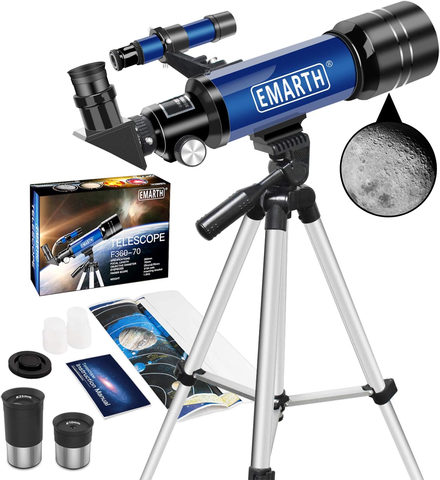 Amazon.com : Telescope, 70MM Aperture Kids Telescope with 2 Eyepieces ...