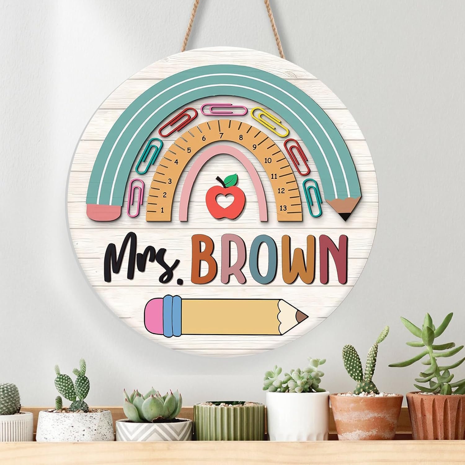 Amazon.com: IZI POD Personlaized Teacher Sign, Teacher Signs For ...