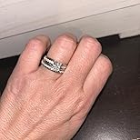 Amazon.com: MABELLA 925 Sterling Silver Cubic Zirconia Princess Cut Women's Wedding Engagement ...