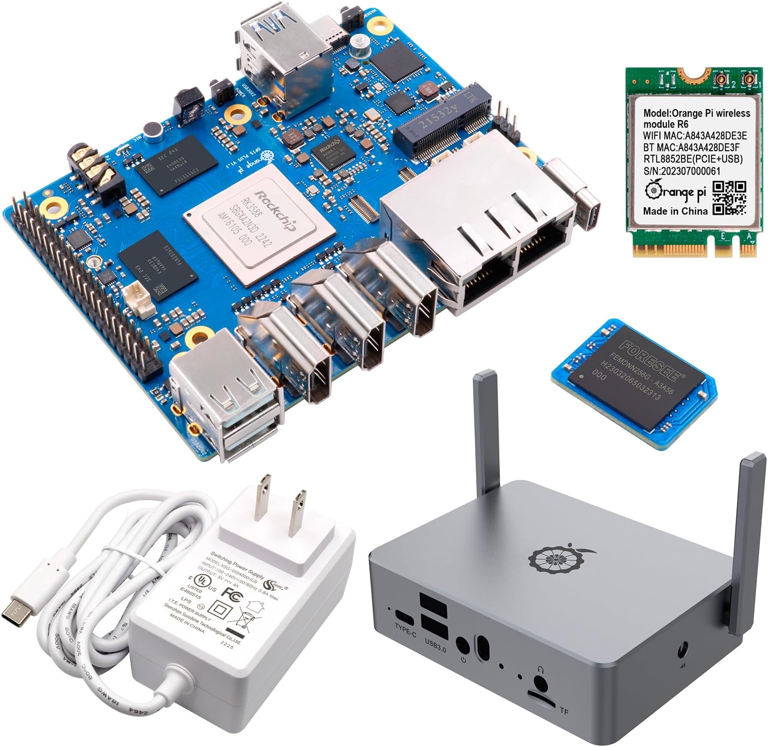 Amazon.com: Orange Pi 5 Plus 16GB with 256GB eMMC RK3588 8 Core 64 Bit ...