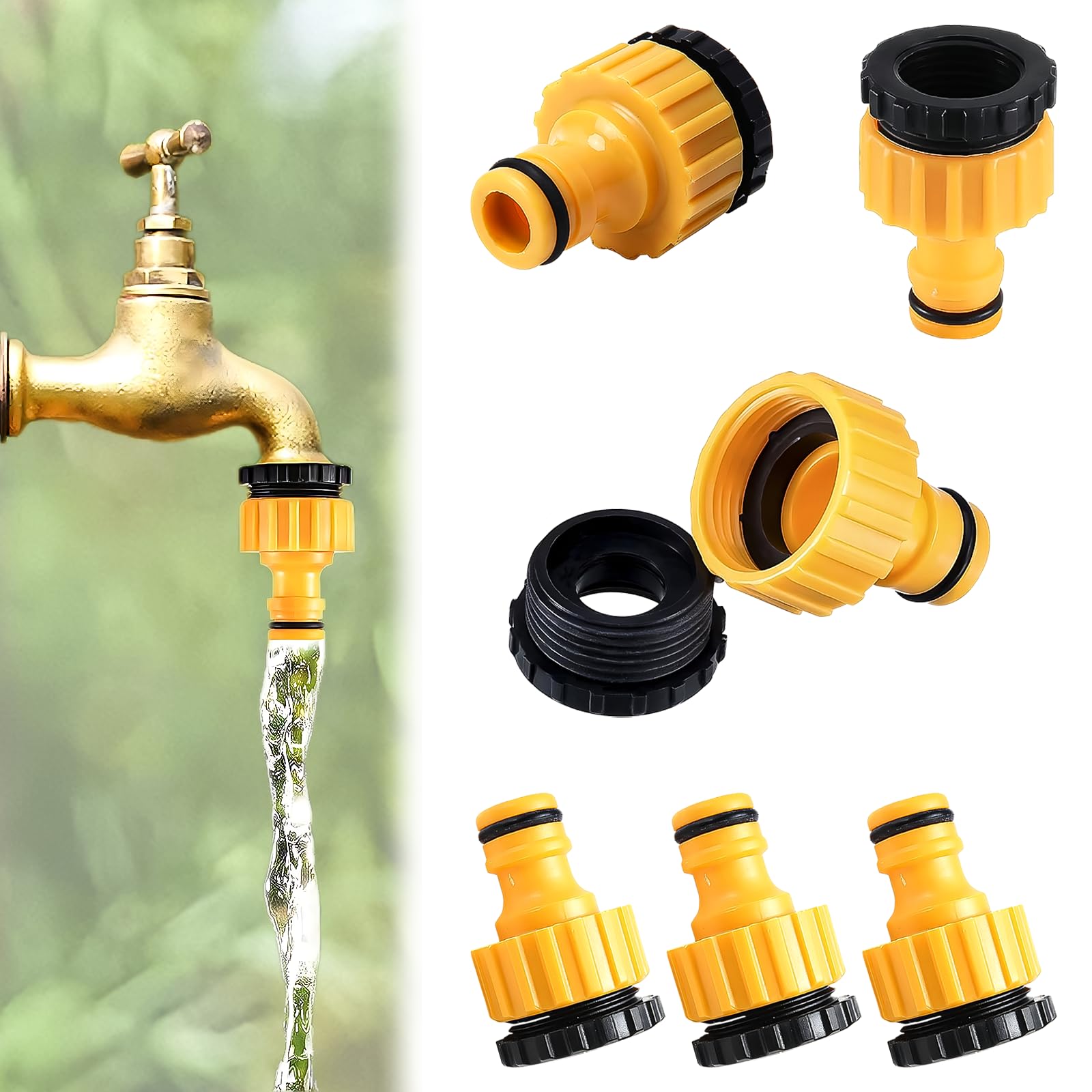 6 Pack Garden Hose Tap Connectors Garden Hose Parts Connectors Plastic ...