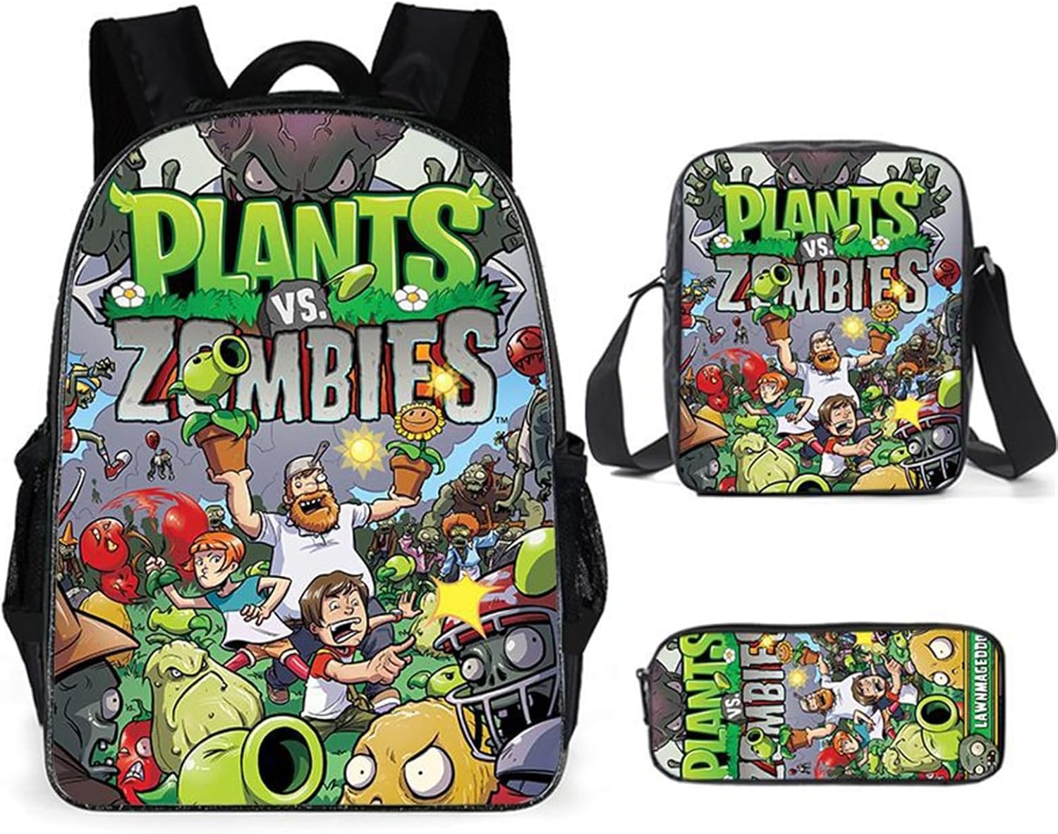 Amazon.com | ISaikoy 3 in 1 Game Plants vs. Zombies Backpack School Bag ...