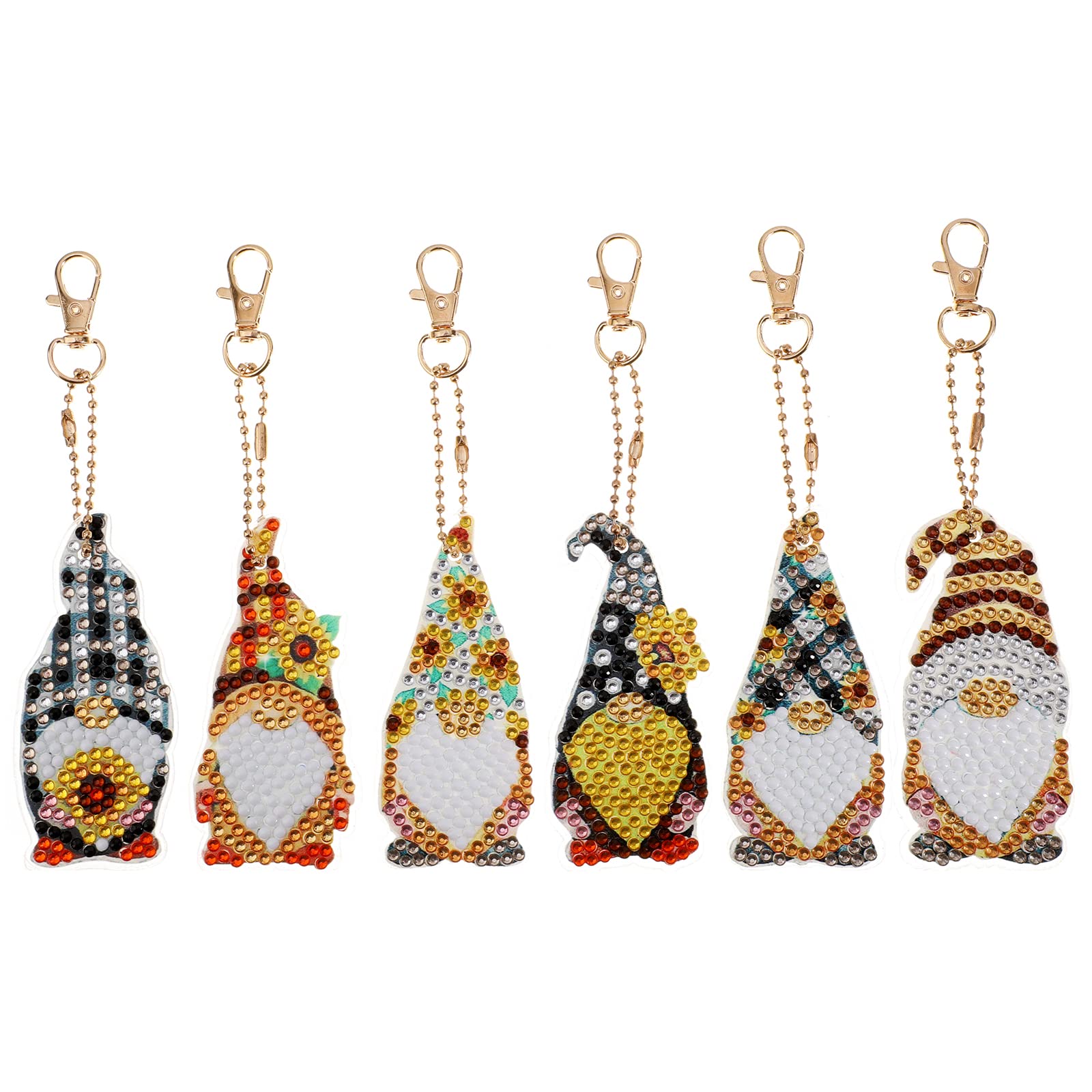 MWOOT 6Pcs 5D Gnome Diamond Art Painting Keychain Kit, DIY Sunflower ...