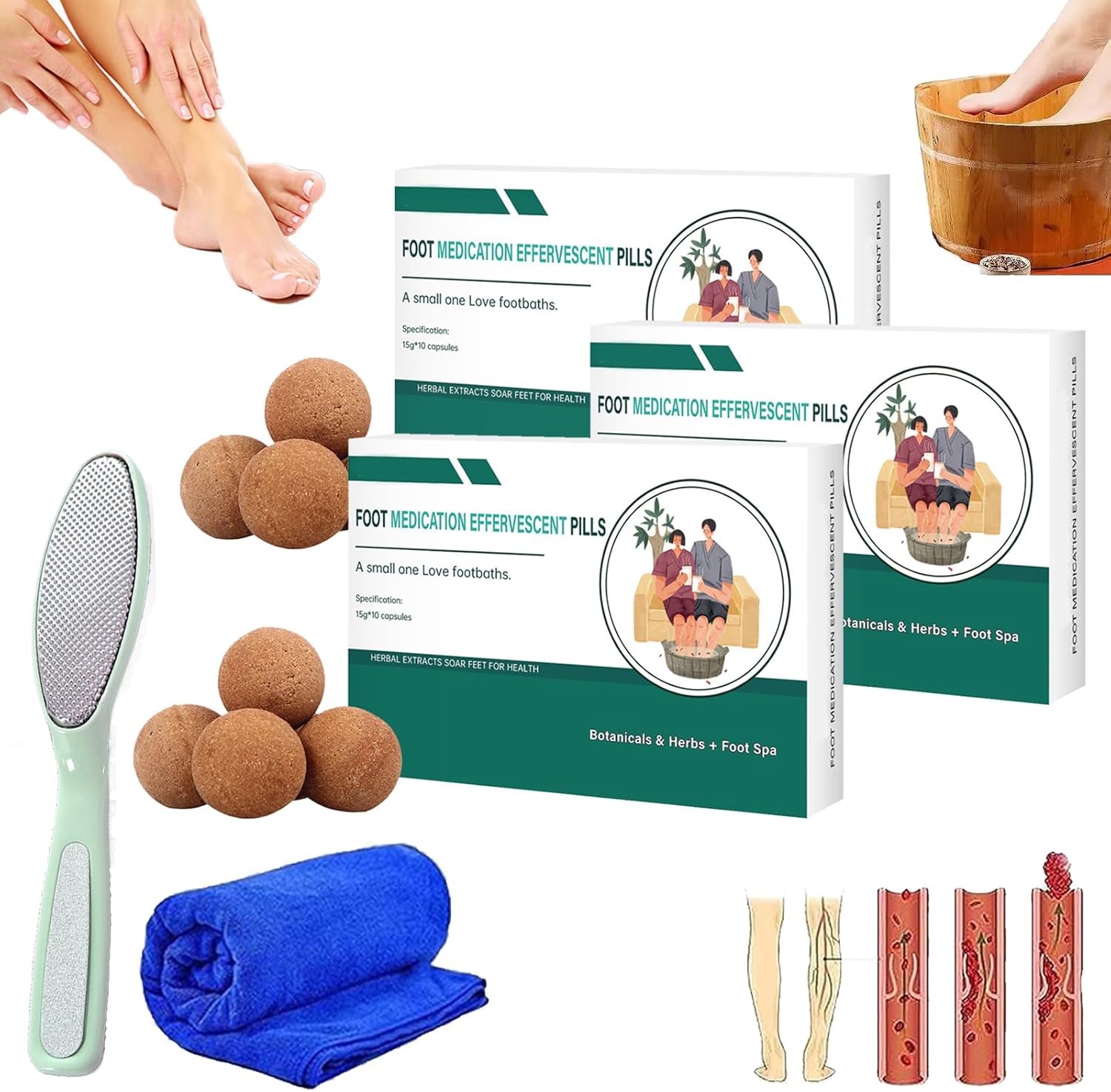 Foot Medication Effervescent Pills, Essential Oil Footbath Effervescent ...