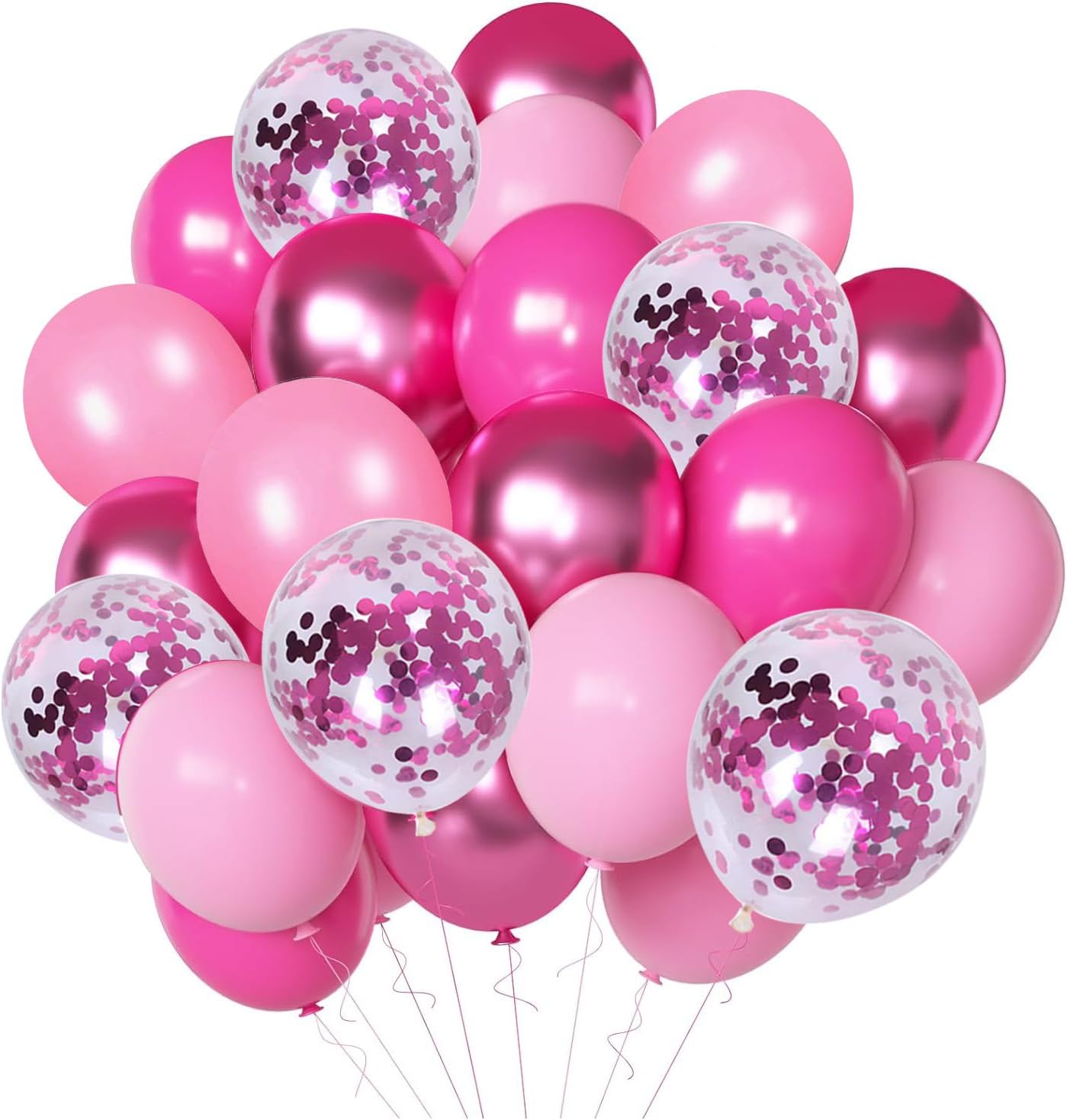 Amazon.com: 55Pcs Pink Balloons Set, 12 Inch Metallic Pink Hot Pink ...
