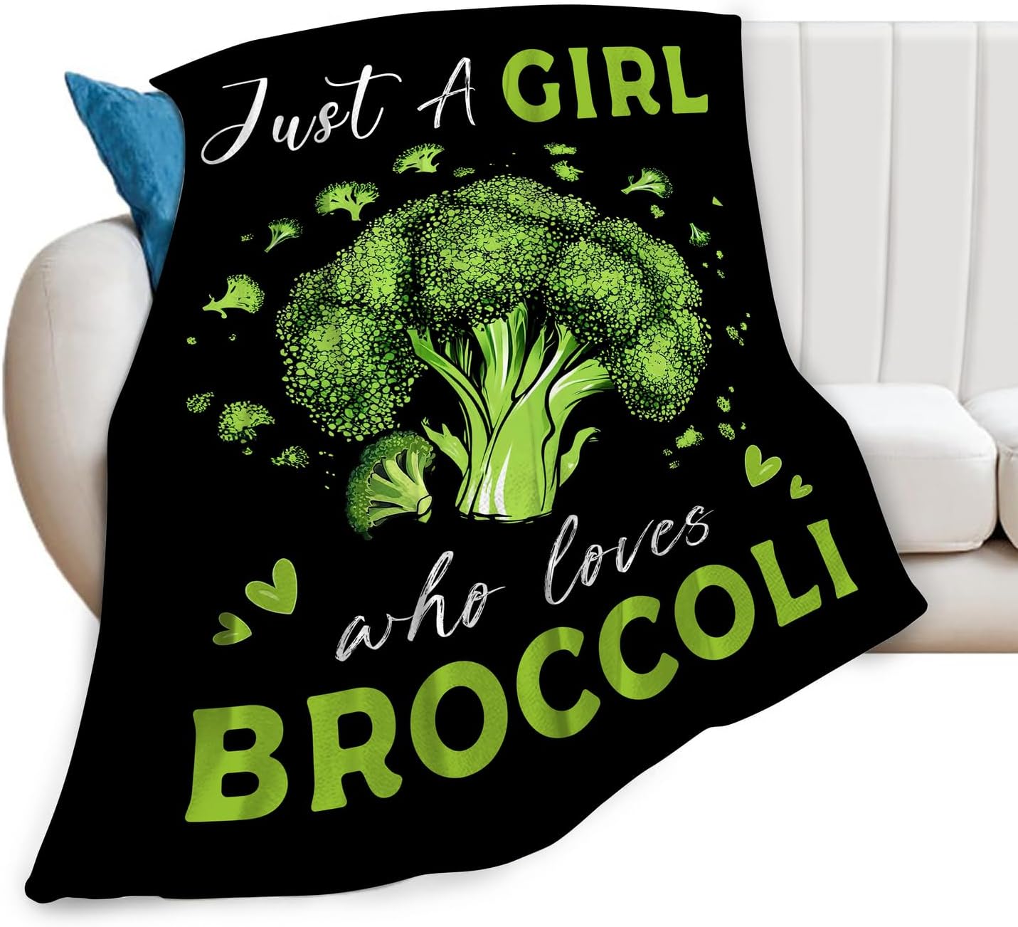 Amazon.com: Broccoli Blanket Just A Girl Who Loves Broccoli Food Throw ...