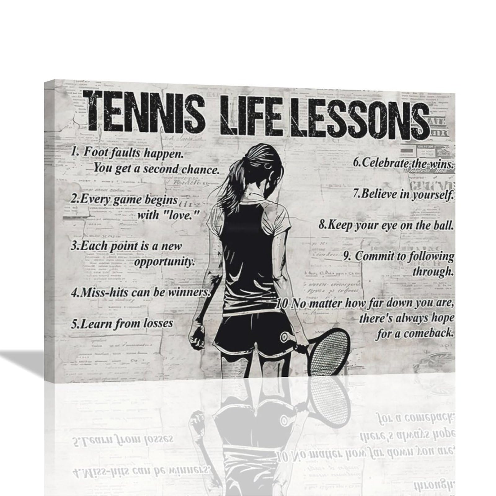 Amazon.com: Tennis Sports Wall Art Tennis Life Lessons Wall Decor ...