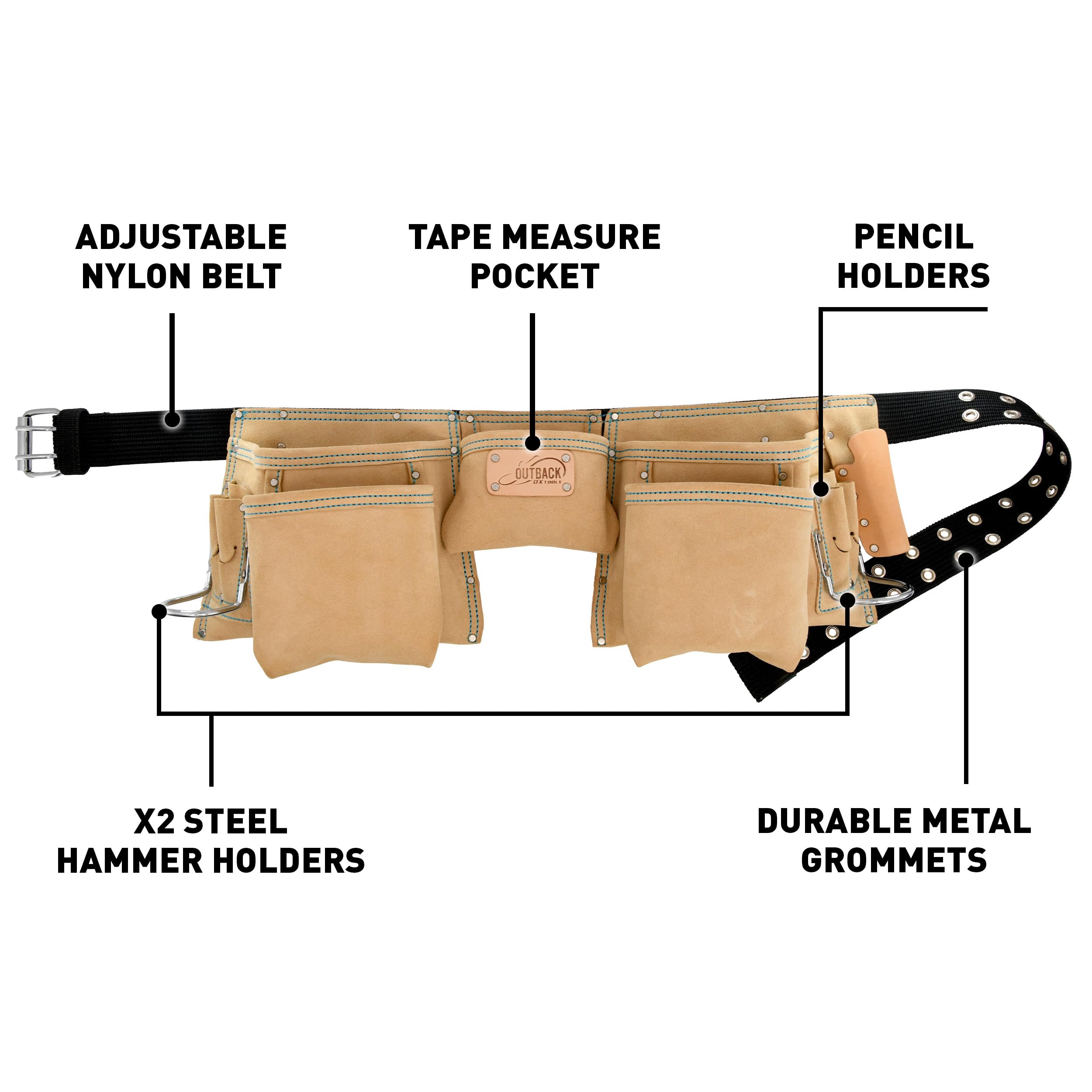 Snapklik.com : Ox Suede Leather Tool Belt