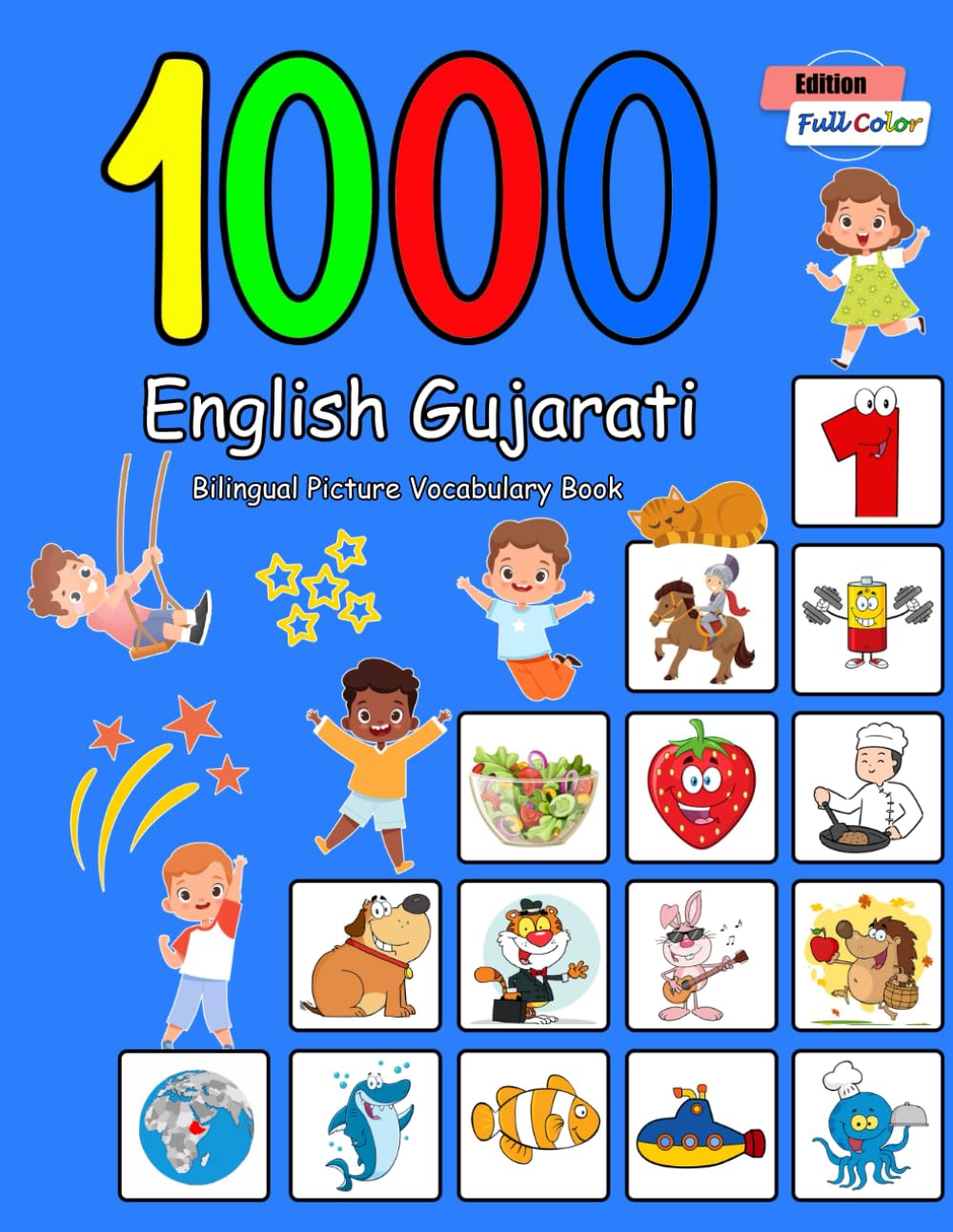 1000 English Gujarati Bilingual Picture Vocabulary Book: Full Color ...