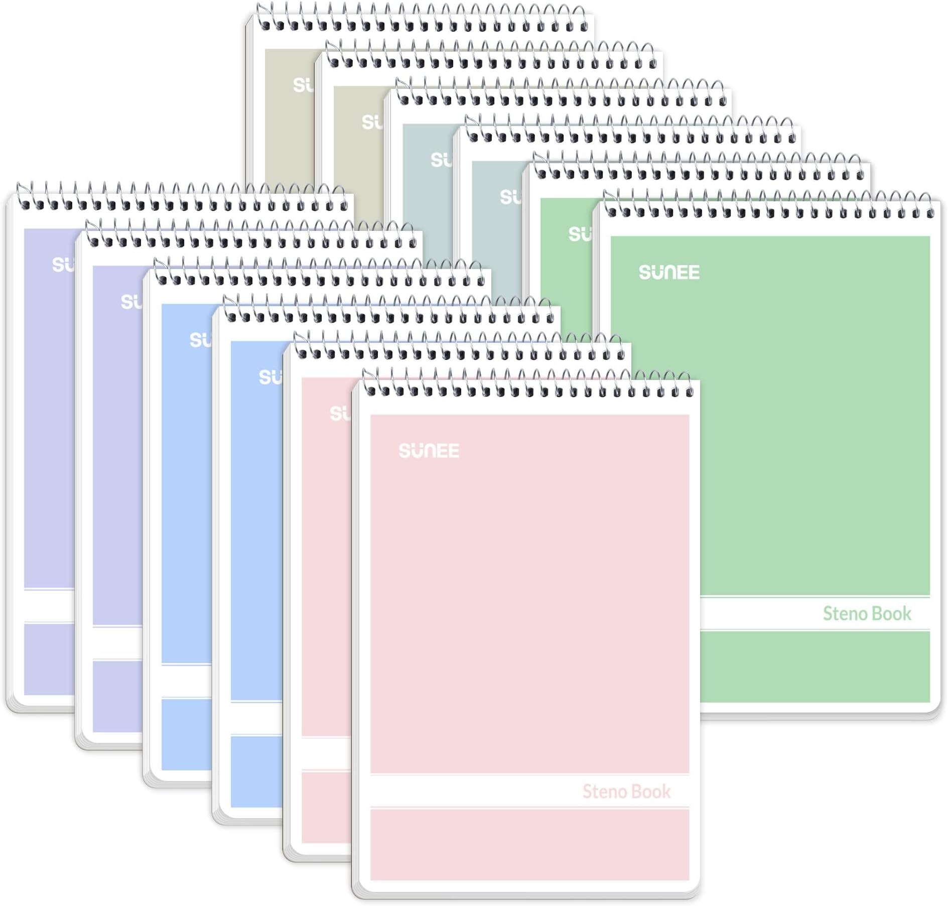 Amazon.com : SUNEE Steno Pads 6x9 12 Pack, Gregg Rule, 80 Sheets, 6 ...