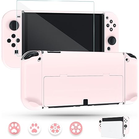 Amazon.com: FUNDIARY Dockable Pink Case for Nintendo Switch OLED Model ...