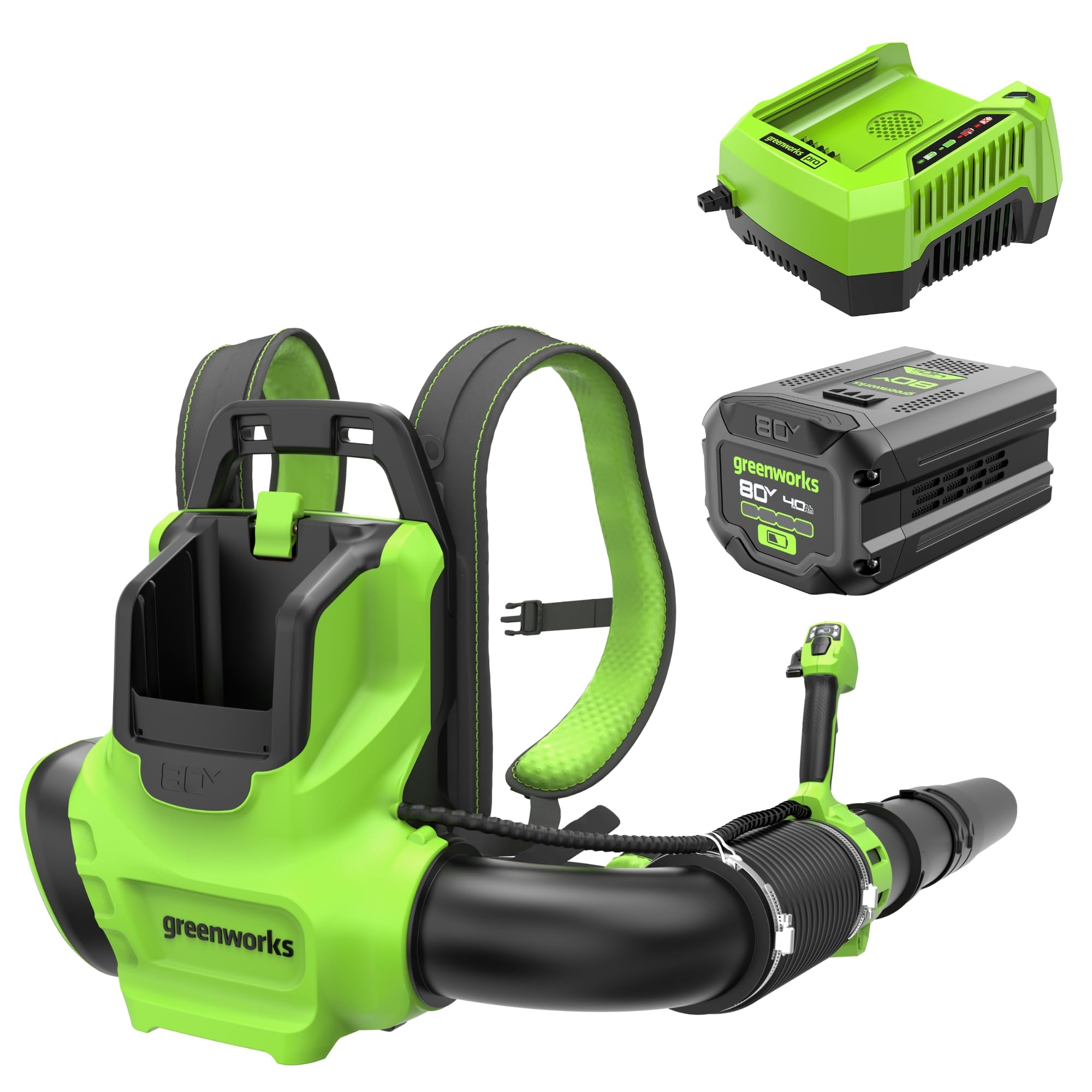 Amazon.com: Greenworks 80V (750 CFM) Backpack Blower, 4.0Ah Battery and ...