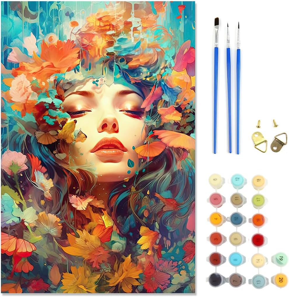 HASTHIP Paint By Numbers Kits For Adults And Kids Canvas Diy Digital ...