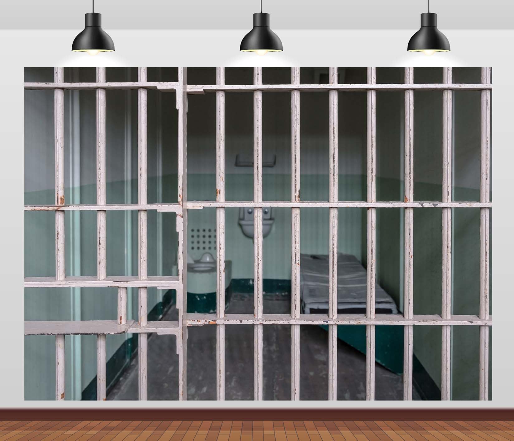 Bar Backdrop Loccor 10x8ft Fabric Prison Cell Backdrop Jail Bars Crime ...