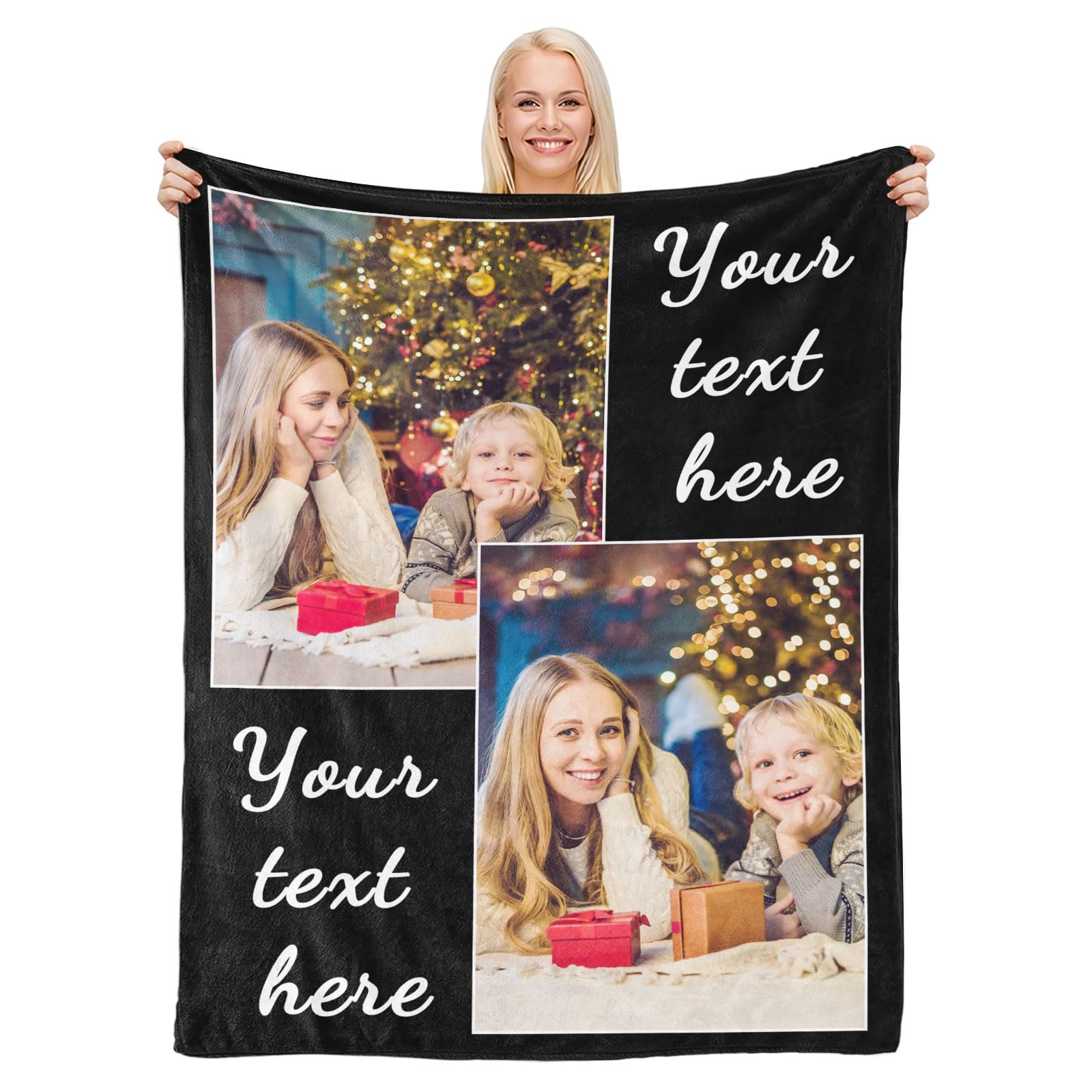Amazon.com: LJUNbin Custom Blanket with Picture Text, Personalized ...