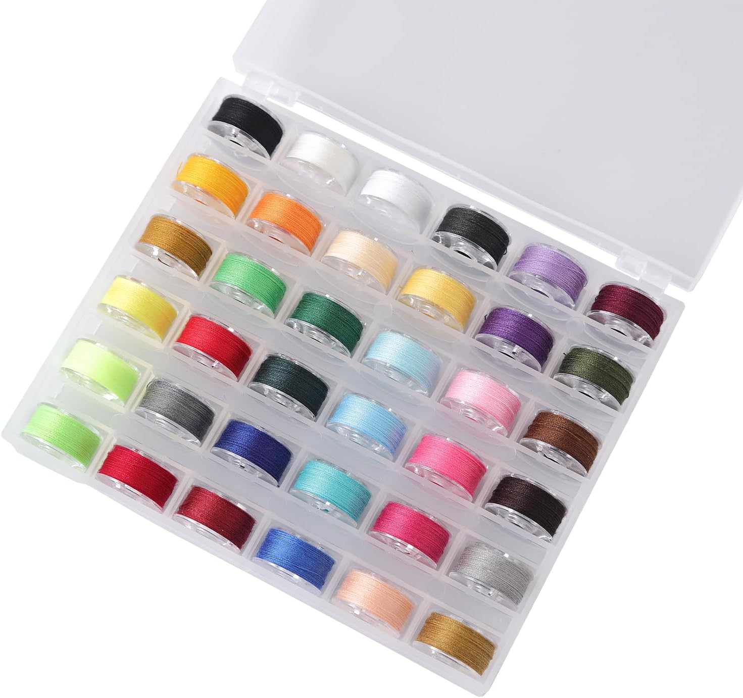 Amazon.com: BetyBedy 36Pcs Bobbins and Sewing Threads with Bobbin Case ...