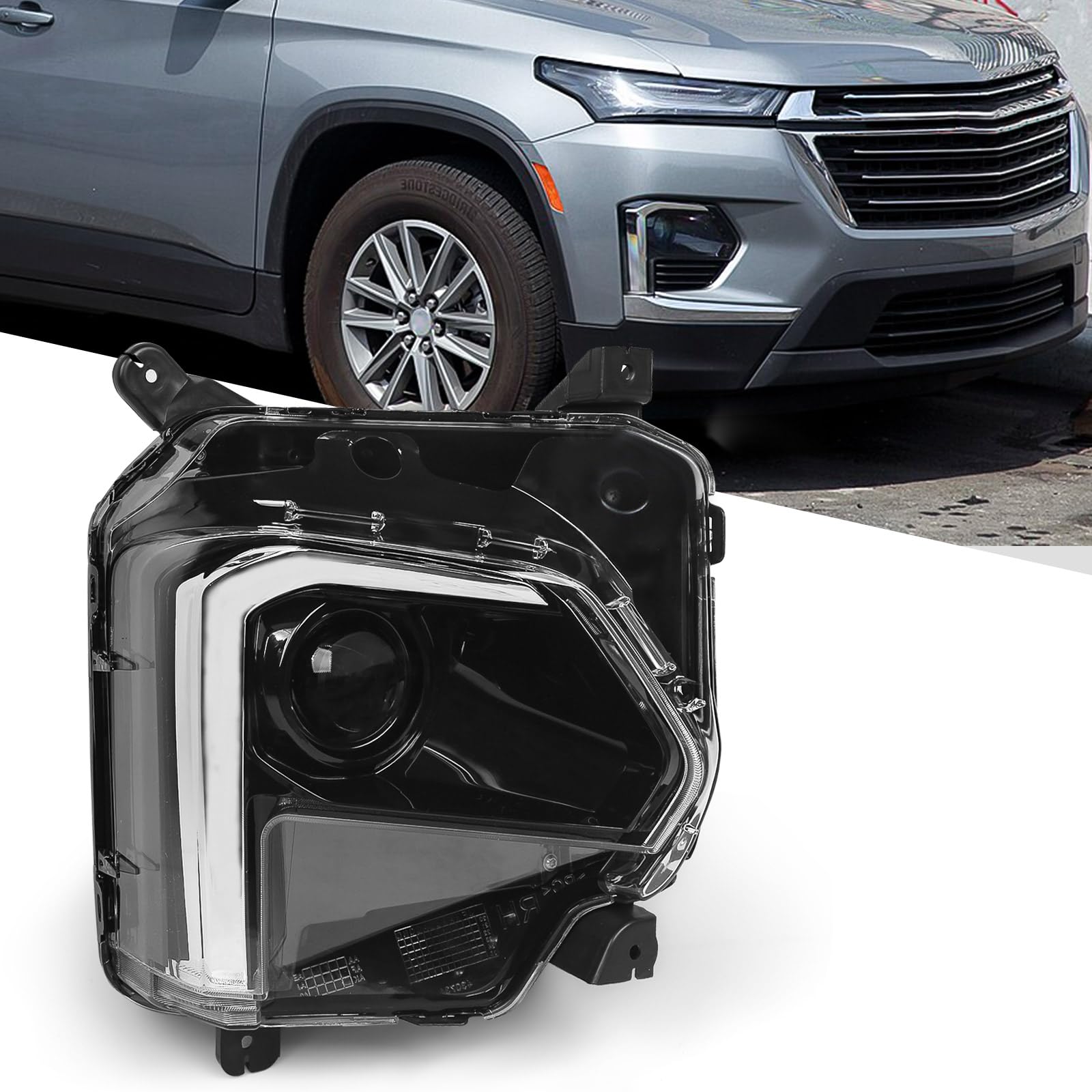 Amazon.com: Huray Headlight Assembly w/o LED DRL Fit for Chevy Traverse ...