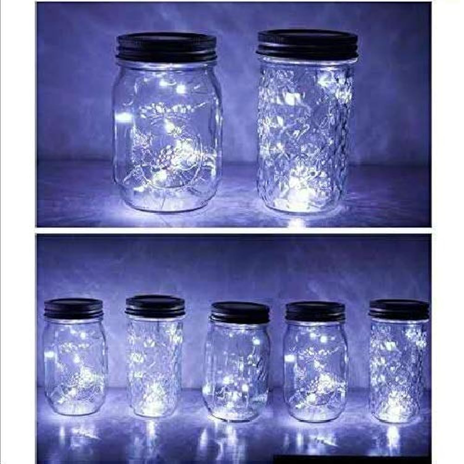 Mason Jar String Lights Background Person Holding Mason Jar With