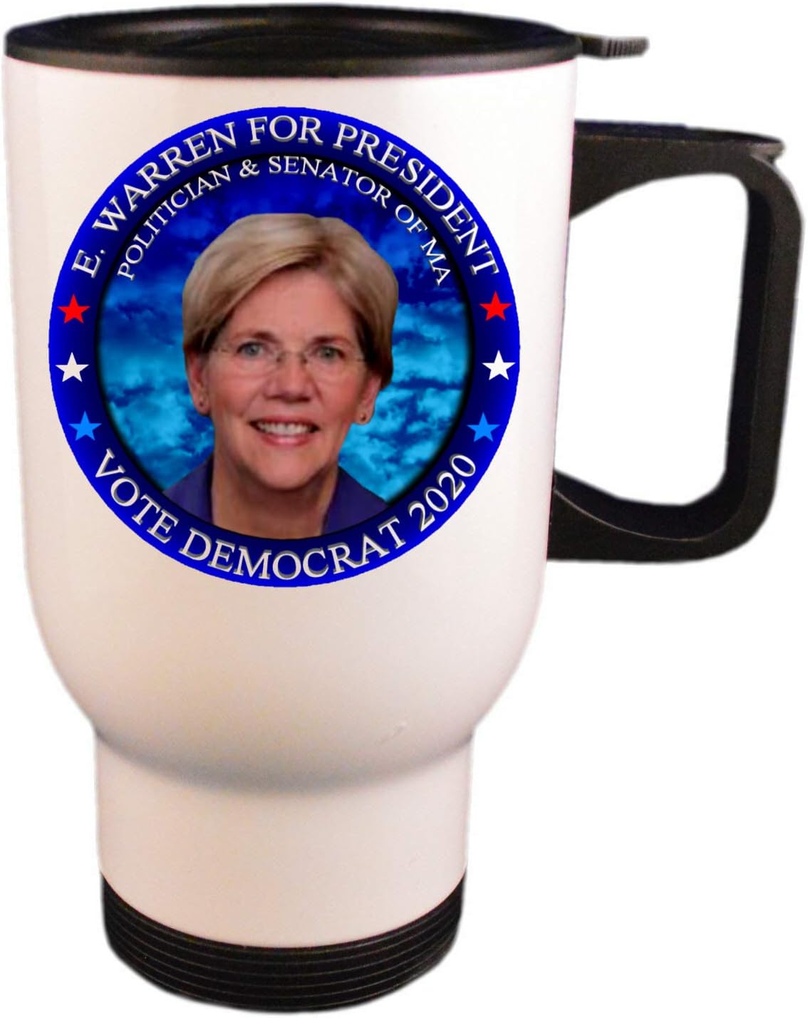 Amazon.com | Elizabeth Warren 2020 President Photo (WH) Travel Mug/Cup ...