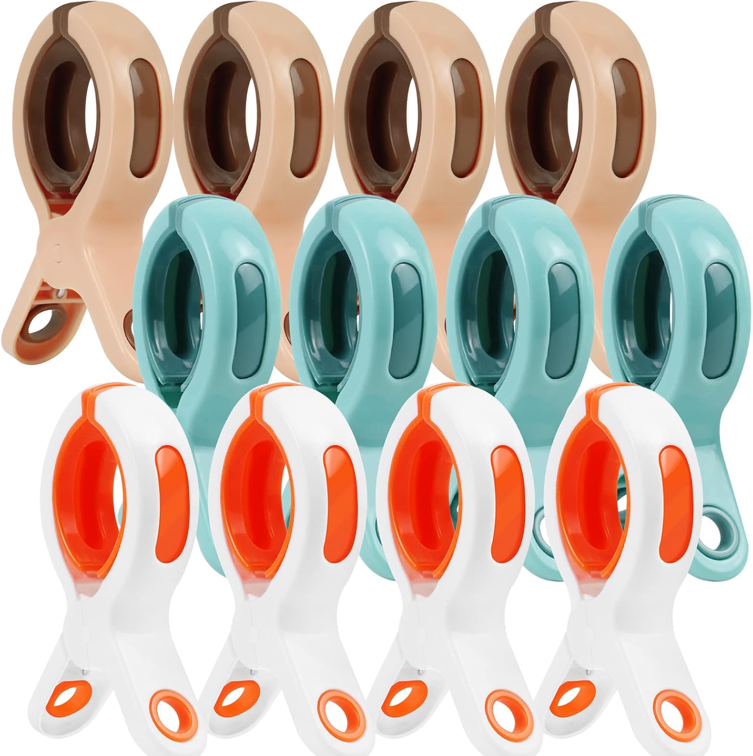 Beach Towel Clips 3 Colors Plastic Towel Holder 12 Pack Large Plastic ...
