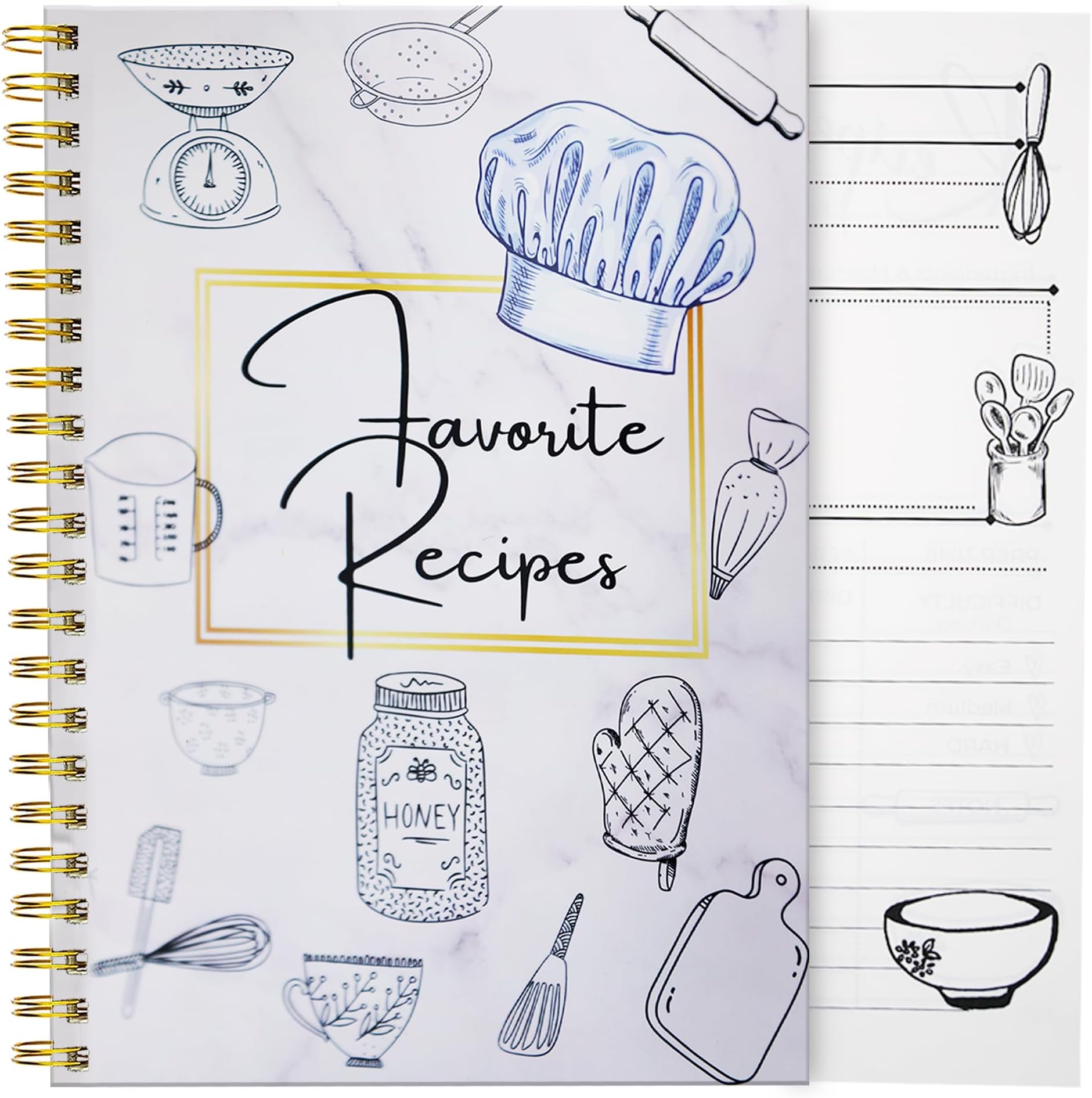 Amazon.com: Recipe Book to Write in Your Own Recipes, 1 Pack 8.5" x 11 ...