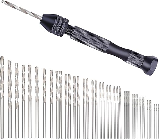 Precision Pin Vise Hobby Drill with Model Twist Hand Drill Bits Set for ...