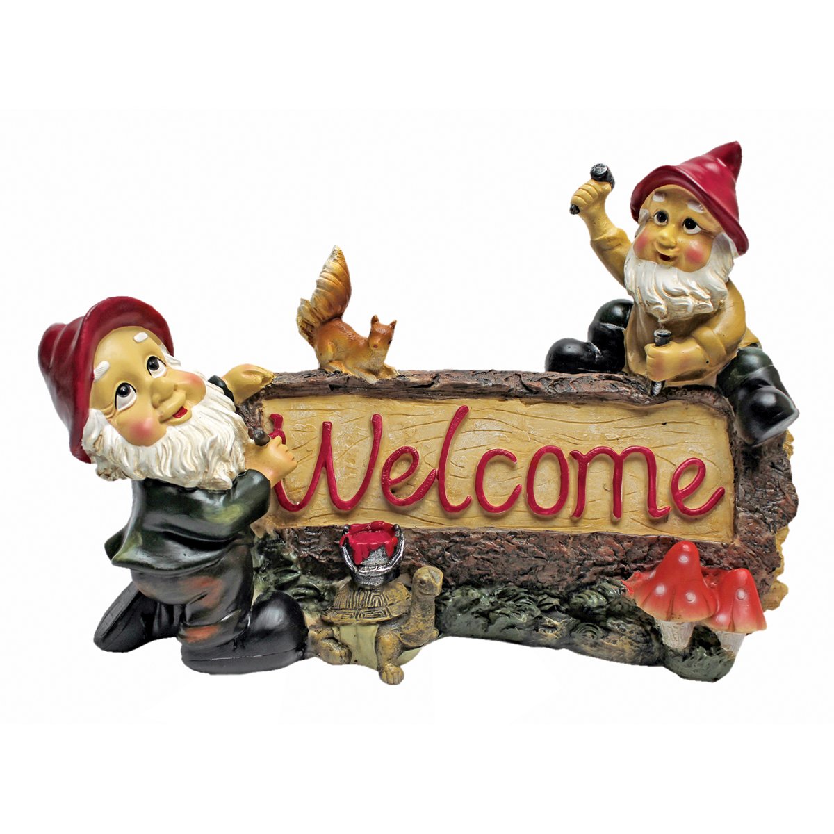 Garden Gnome Statue Greeting From The Garden Gnomes Welcome Sign ...
