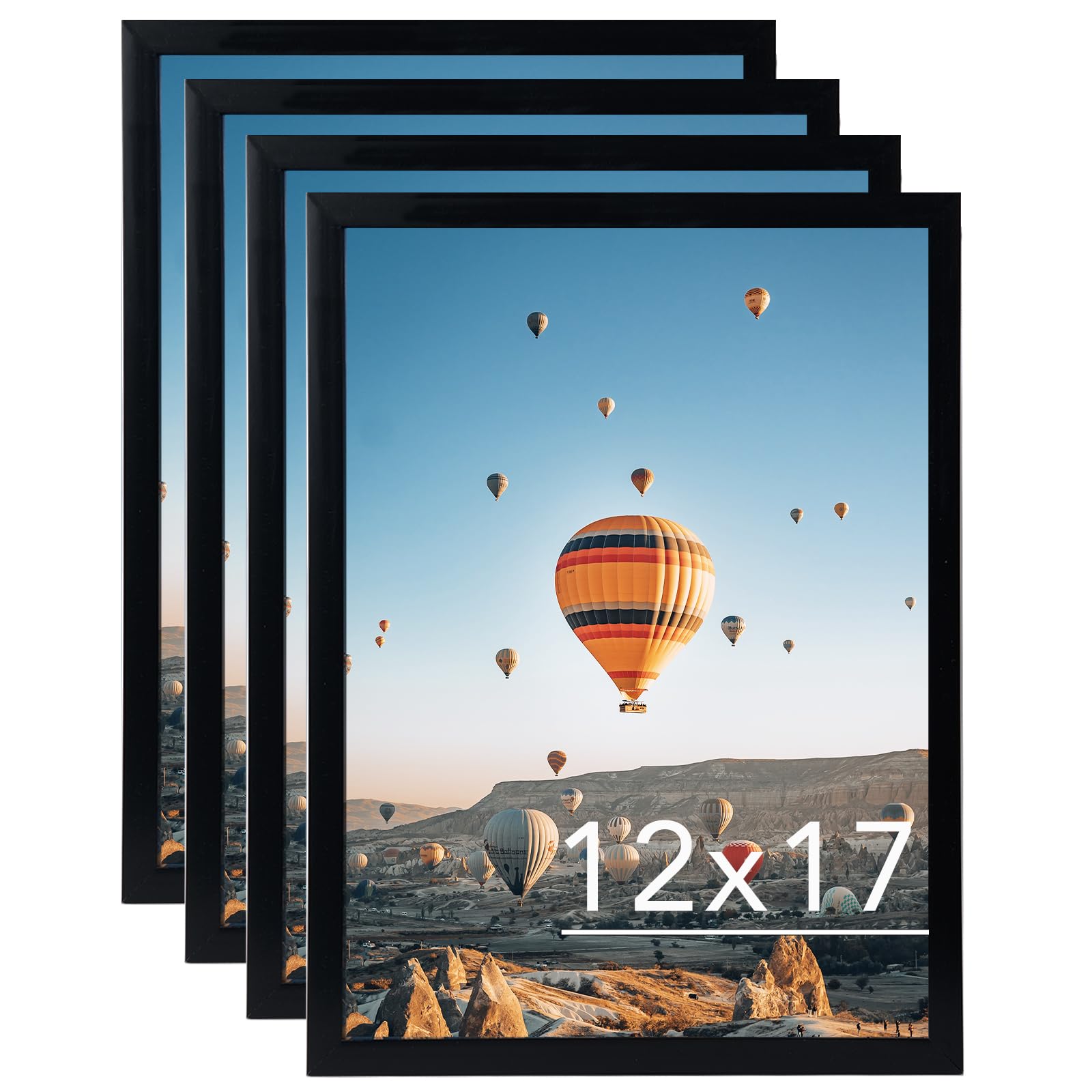 Amazon.com: JCJMY 12x17 Black Picture Frame Set of 4, Horizontal and ...