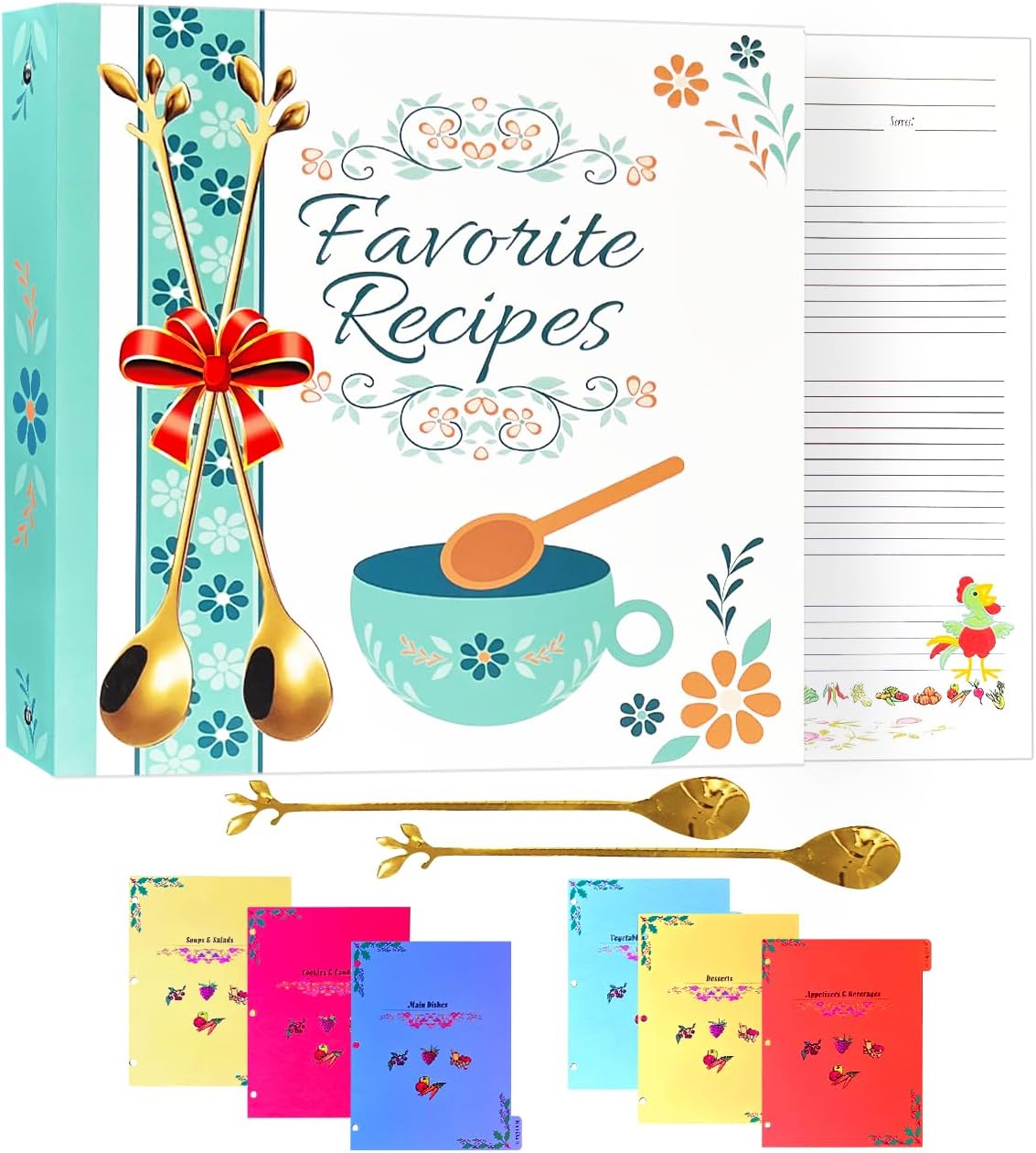 Amazon.com: Recipe Book for own Recipes to Entertain and Delight: 3 ...