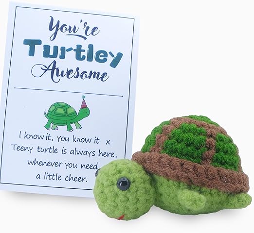 Amazon.com: Handmade Funny Positive Turtle Crochet Birthday Gifts, 1 ...