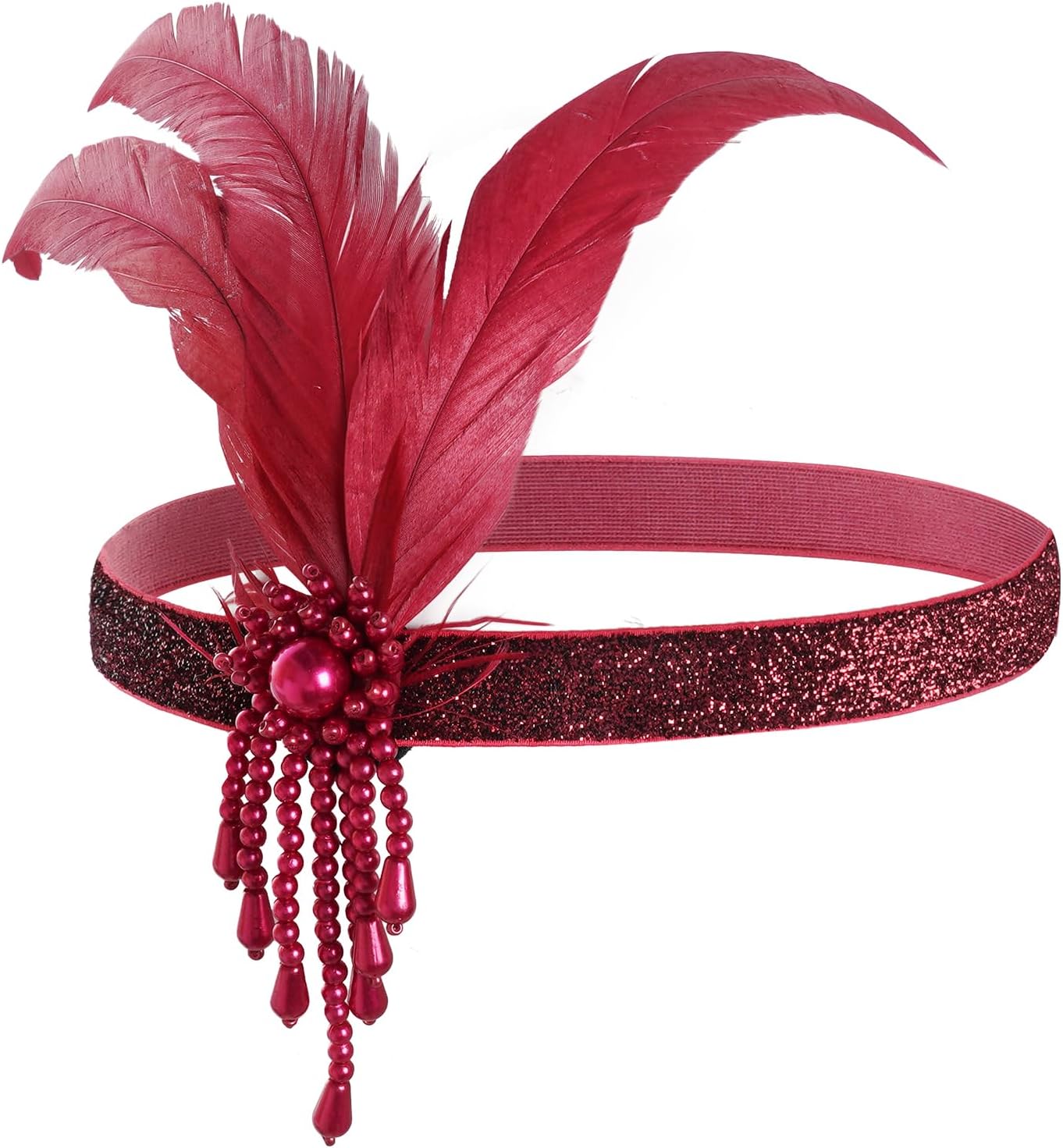 Amazon.com: Mabor Feather Headband 1920s Black Bling Feather Headpiece ...