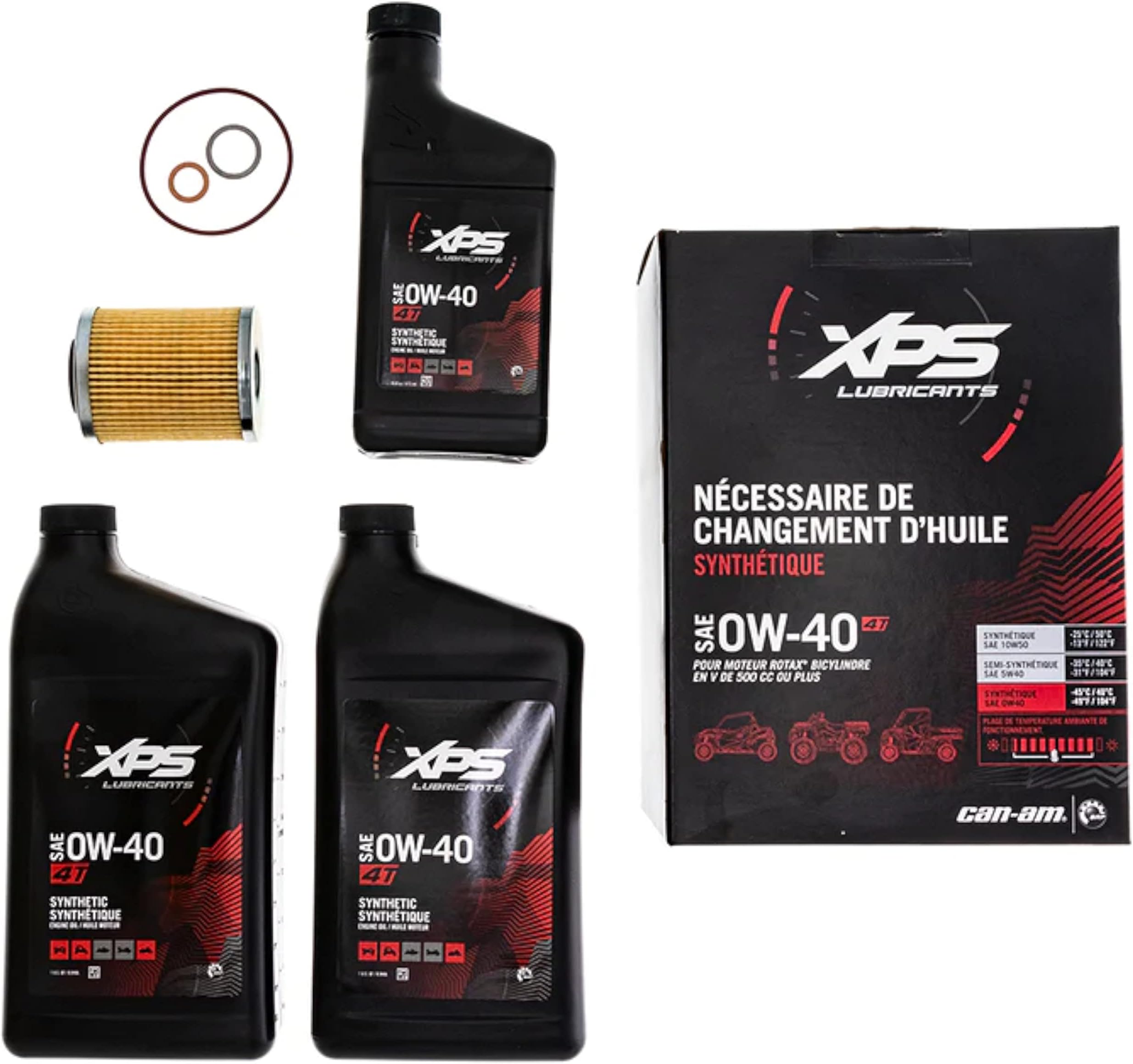 Amazon.com: Can-Am New OEM 4T 5W-40 Synthetic Blend Oil Change Kit ...