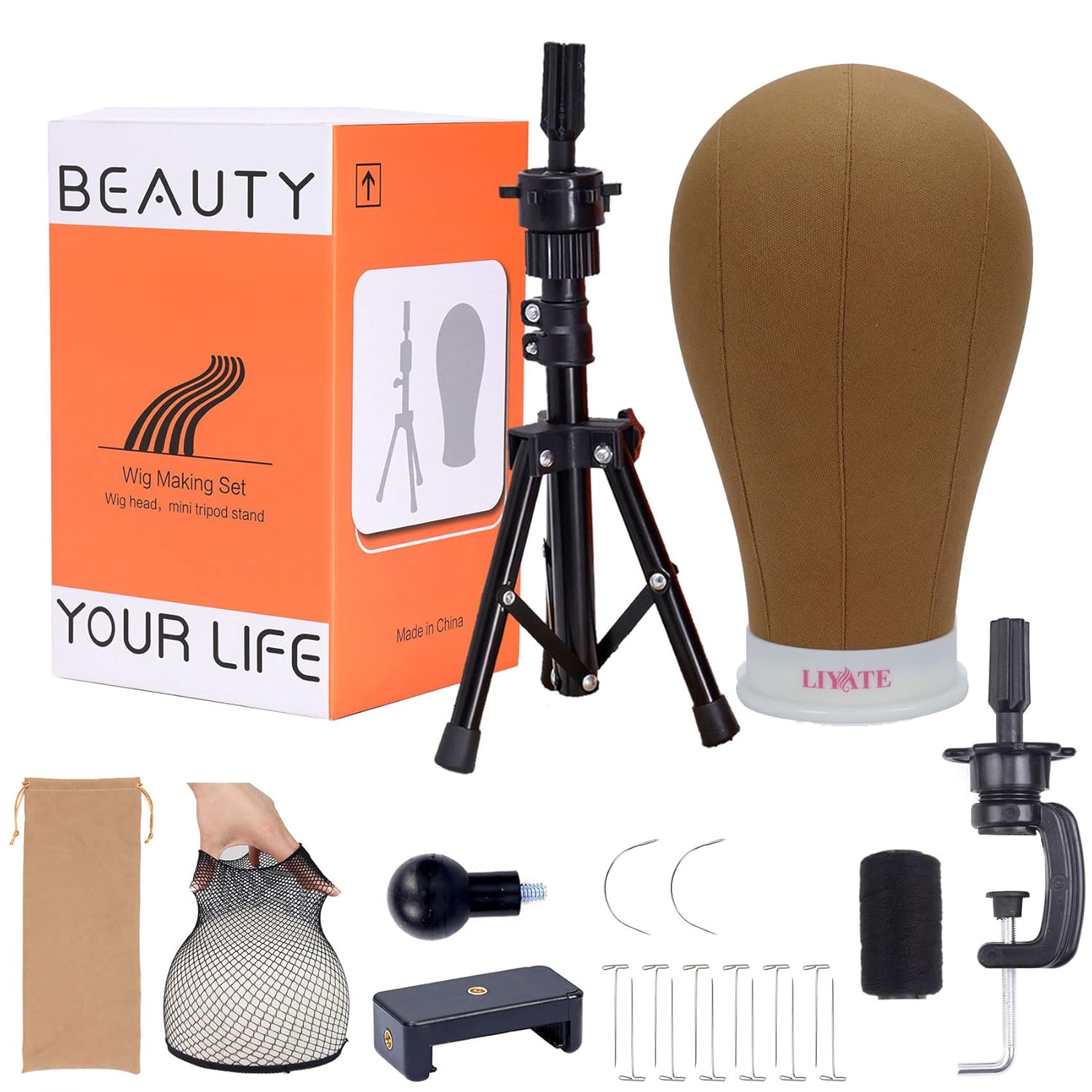 Amazon.com: LIYATE Wig Stand Tripod with Head, Wig Head Stand with ...